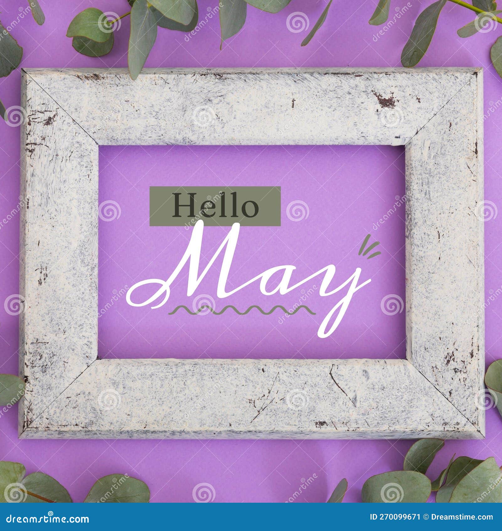 Composition of Hello May Text Over Green Leaves Stock Image - Image of ...