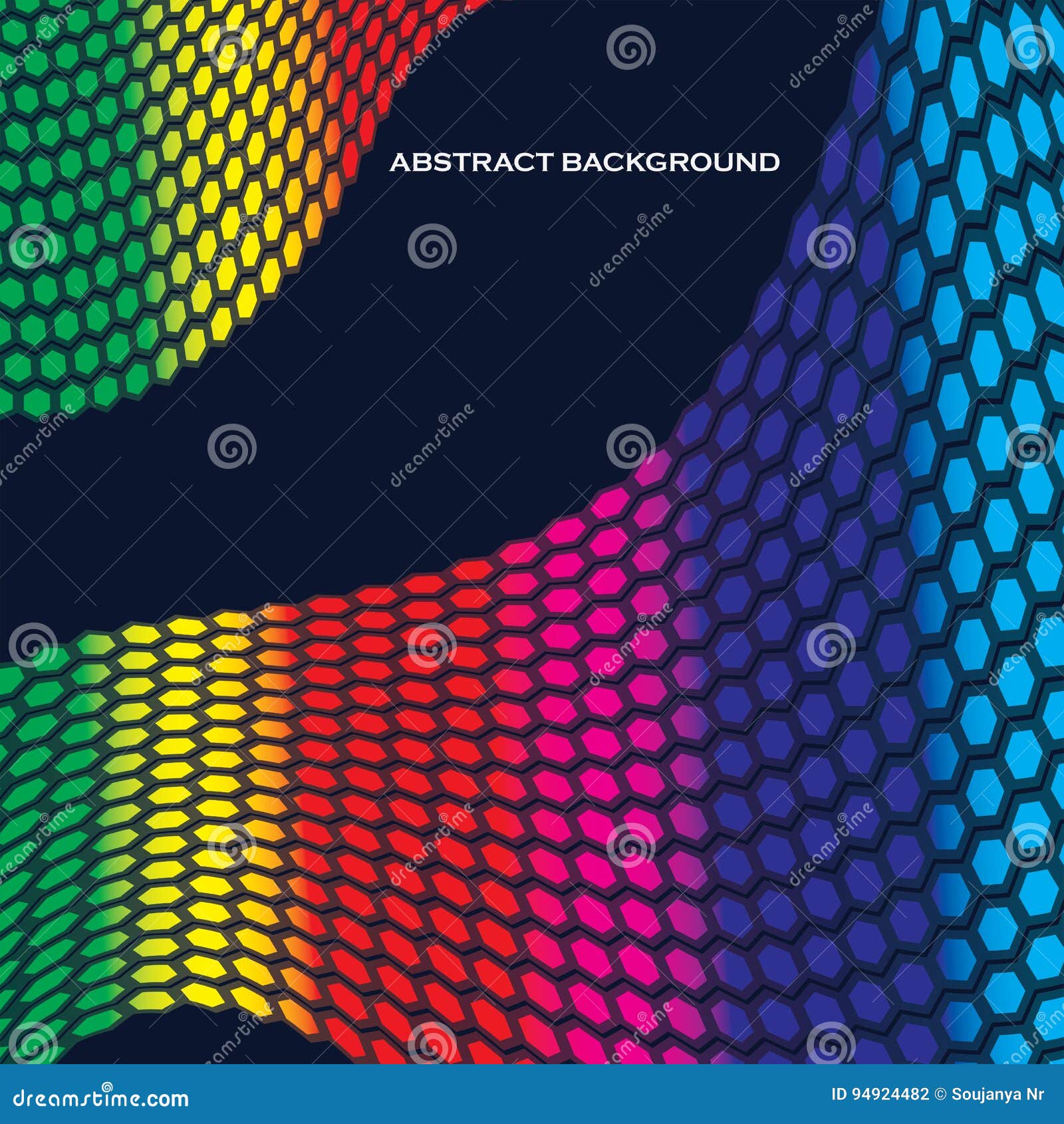 Composition of Hexagonal Structures Banner Stock Vector - Illustration ...