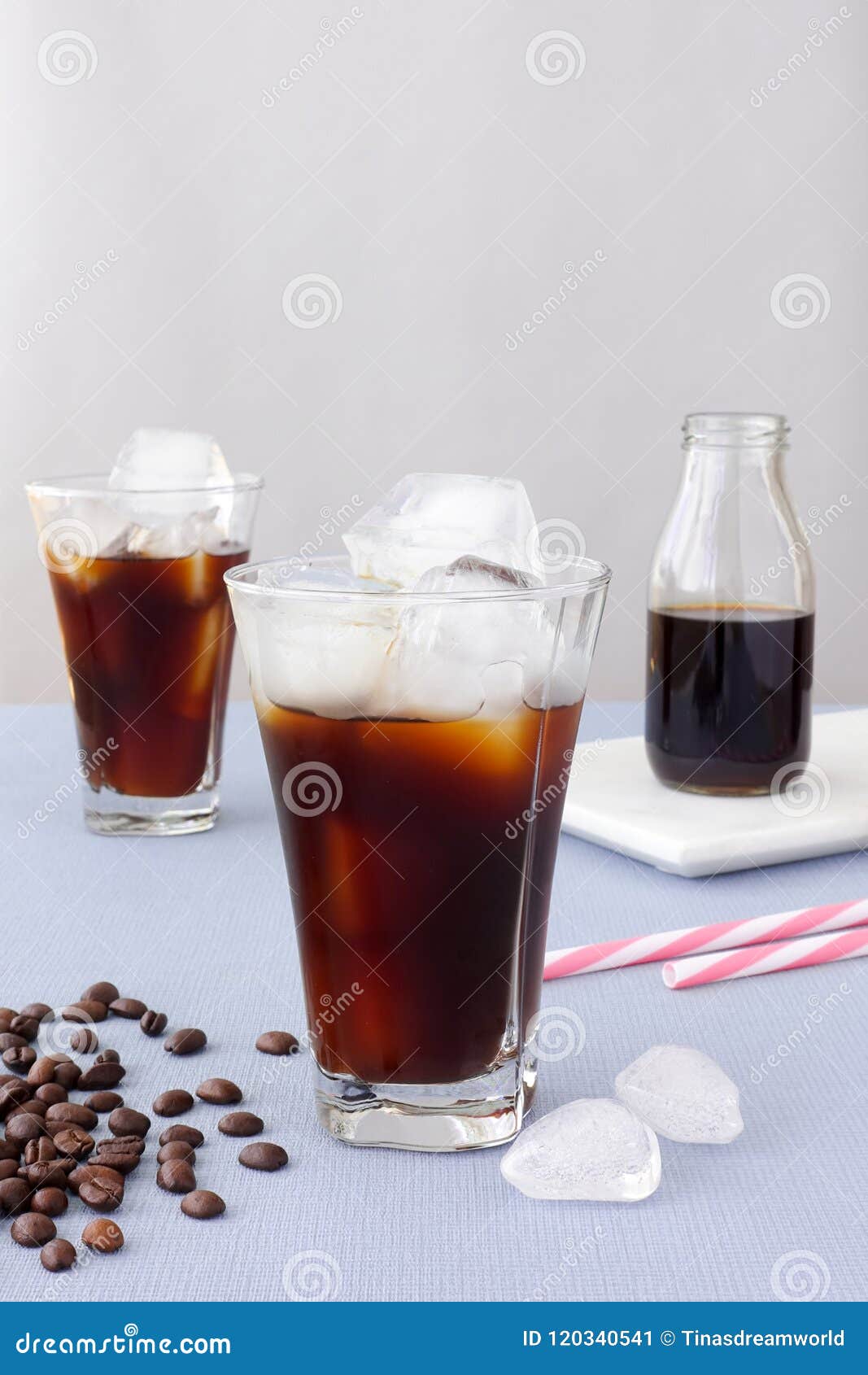 Composition of Highball Tumblers with Ice Coffee Stock Image - Image of ...