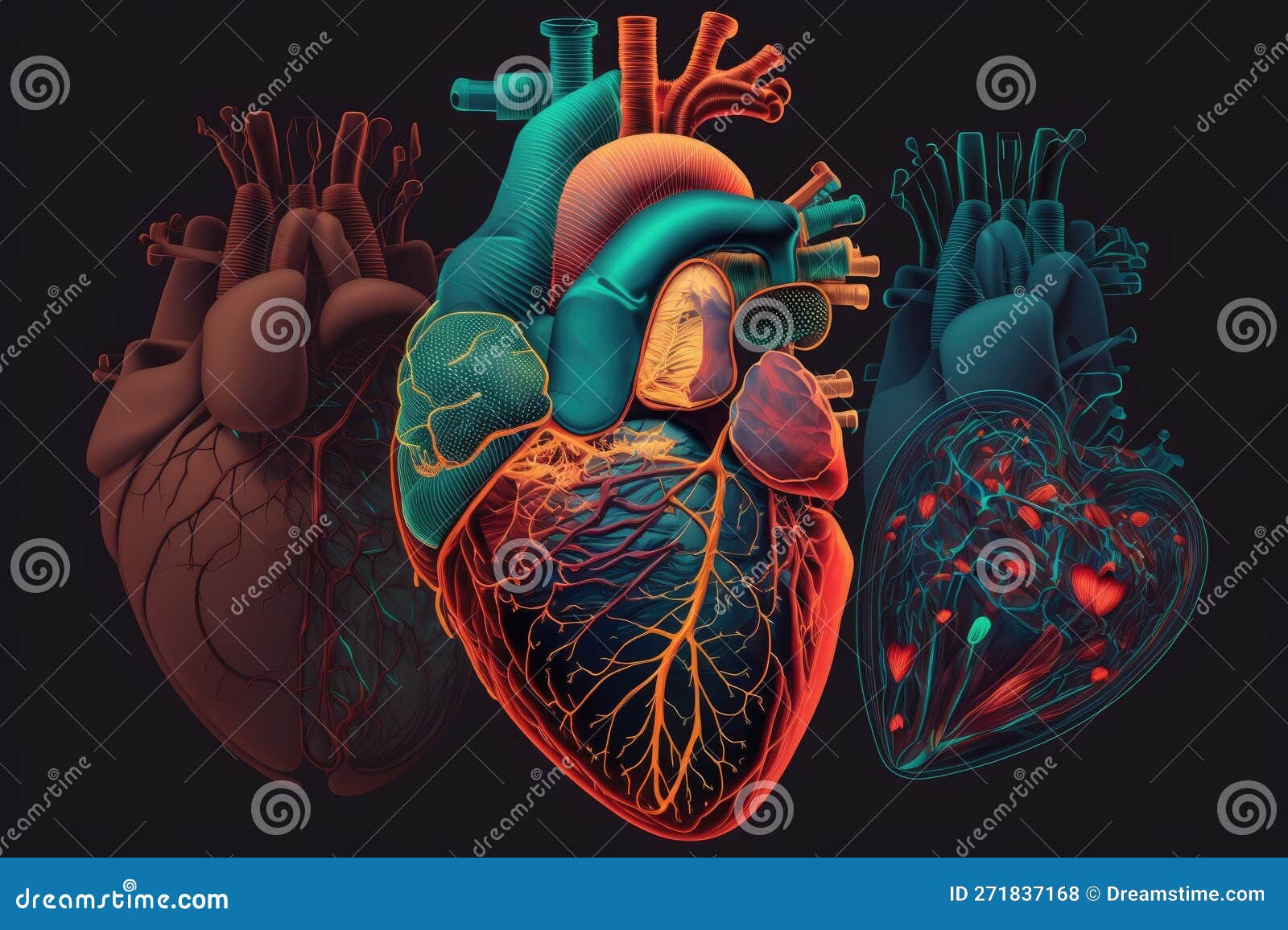 The Composition of the Human Heart, Stock Illustration - Illustration ...