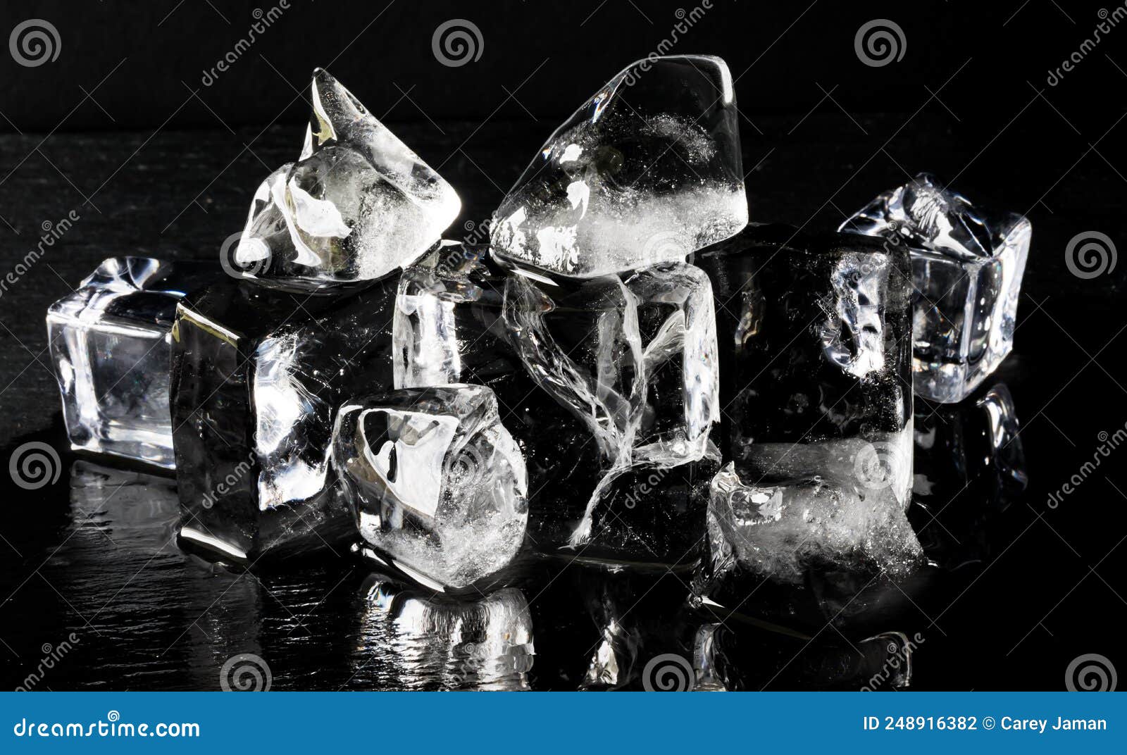 Composition of Ice Cubes Against a Black Background. Stock Photo ...