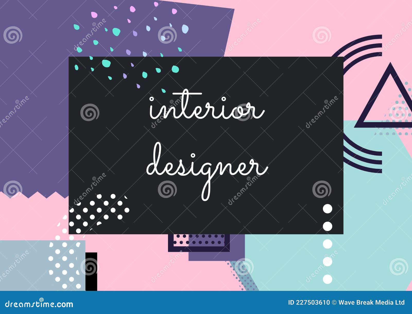 Composition of Interior Design Services Text Over Shapes Stock ...