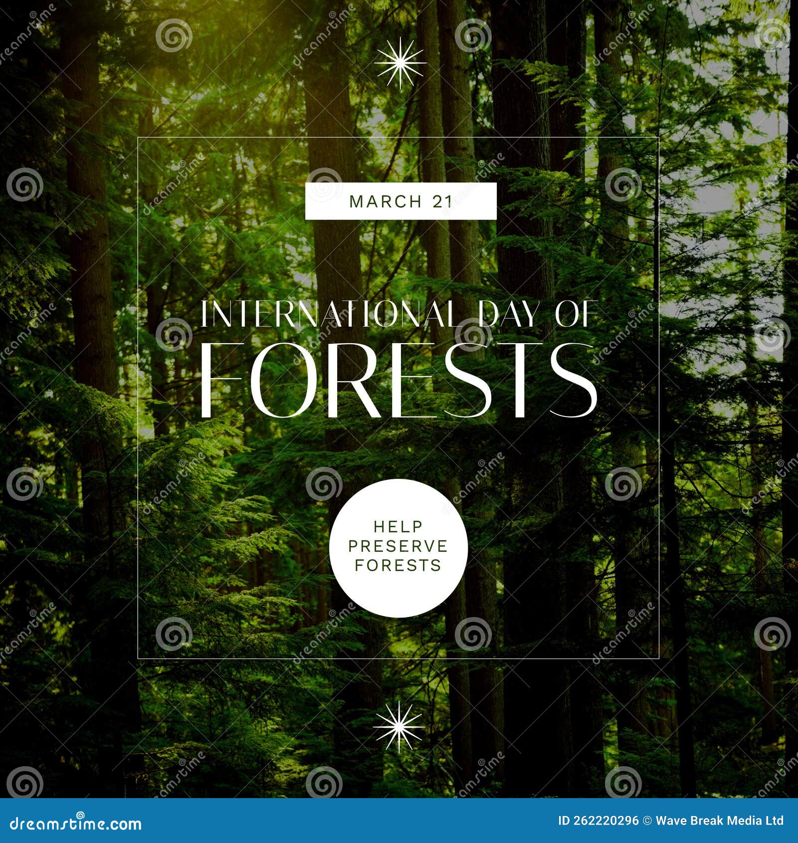 Composition of International Day of Forest Text and Green Forest Stock ...