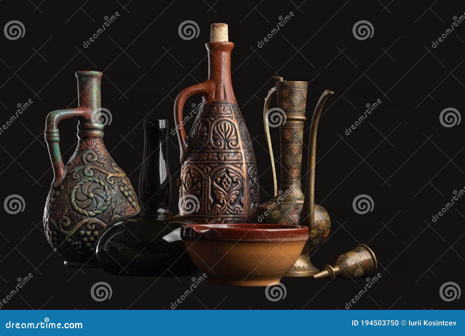 Antique, Kitchen, Decorative Utensils, on a Dark Isolated Background ...