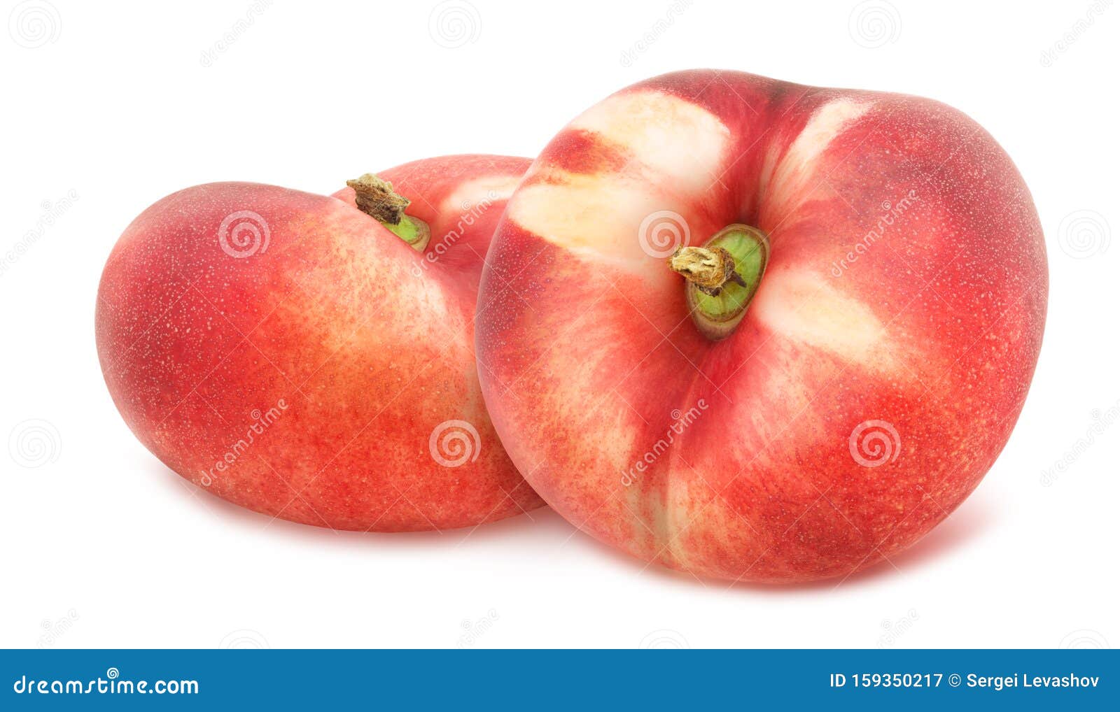Composition with Juicy Flat Nectarines Isolated on White Background ...