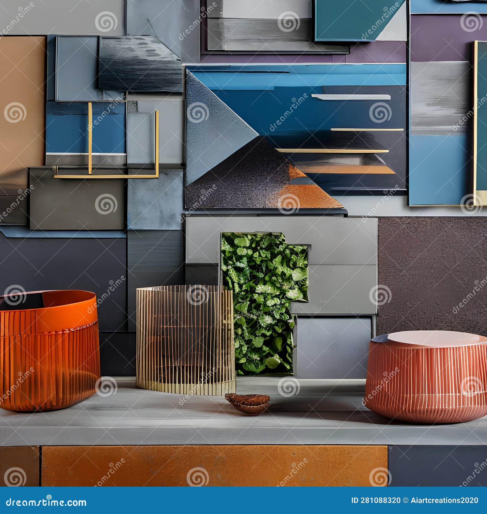 A Composition of Juxtaposed Elements, with Contrasting Textures, Shapes ...