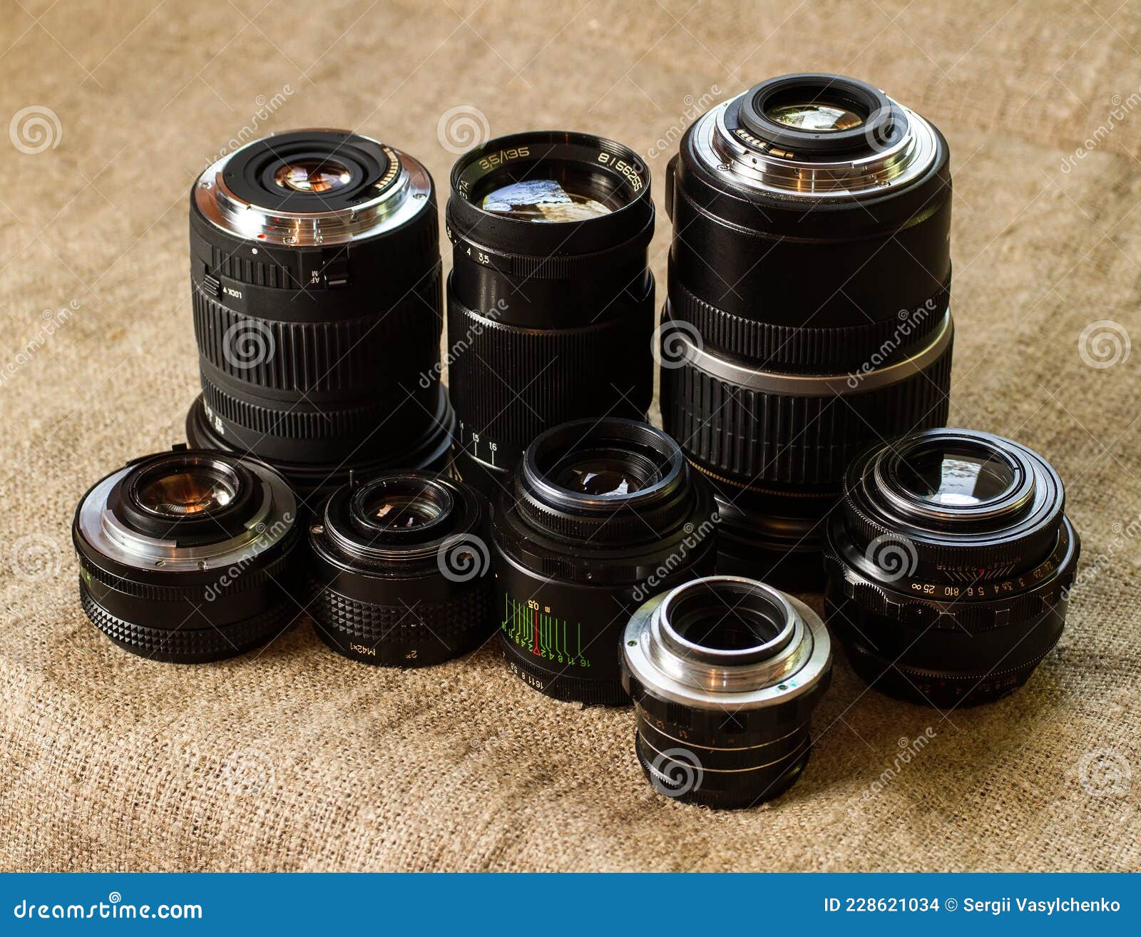 Composition of Lenses for Photography. Stock Photo - Image of aperture ...