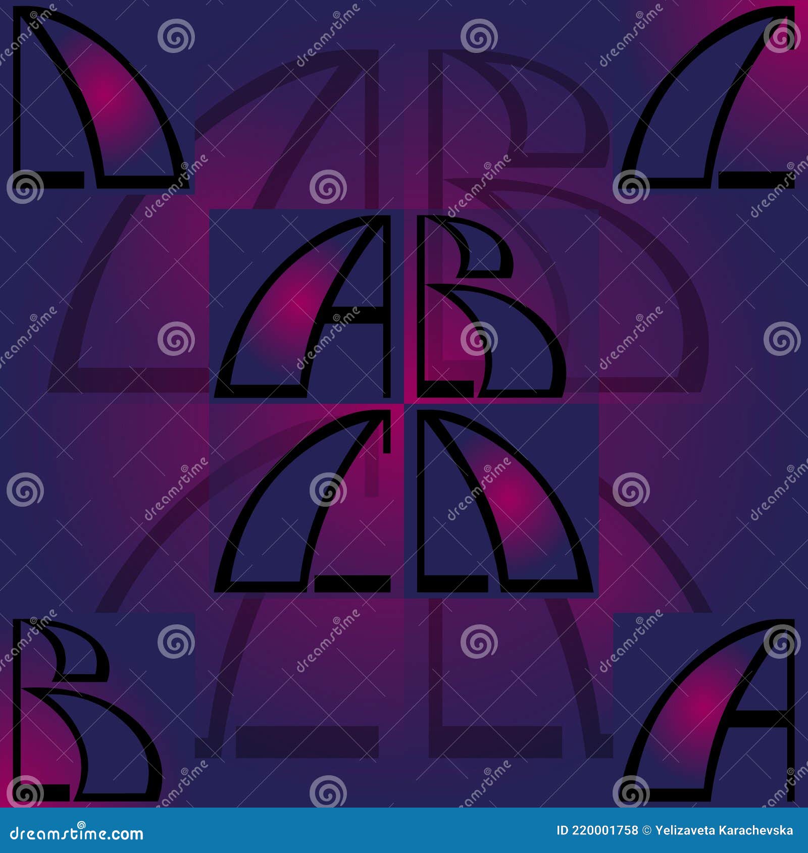 Composition of Letters ABCD Colored Seamless Pattern. Stock ...