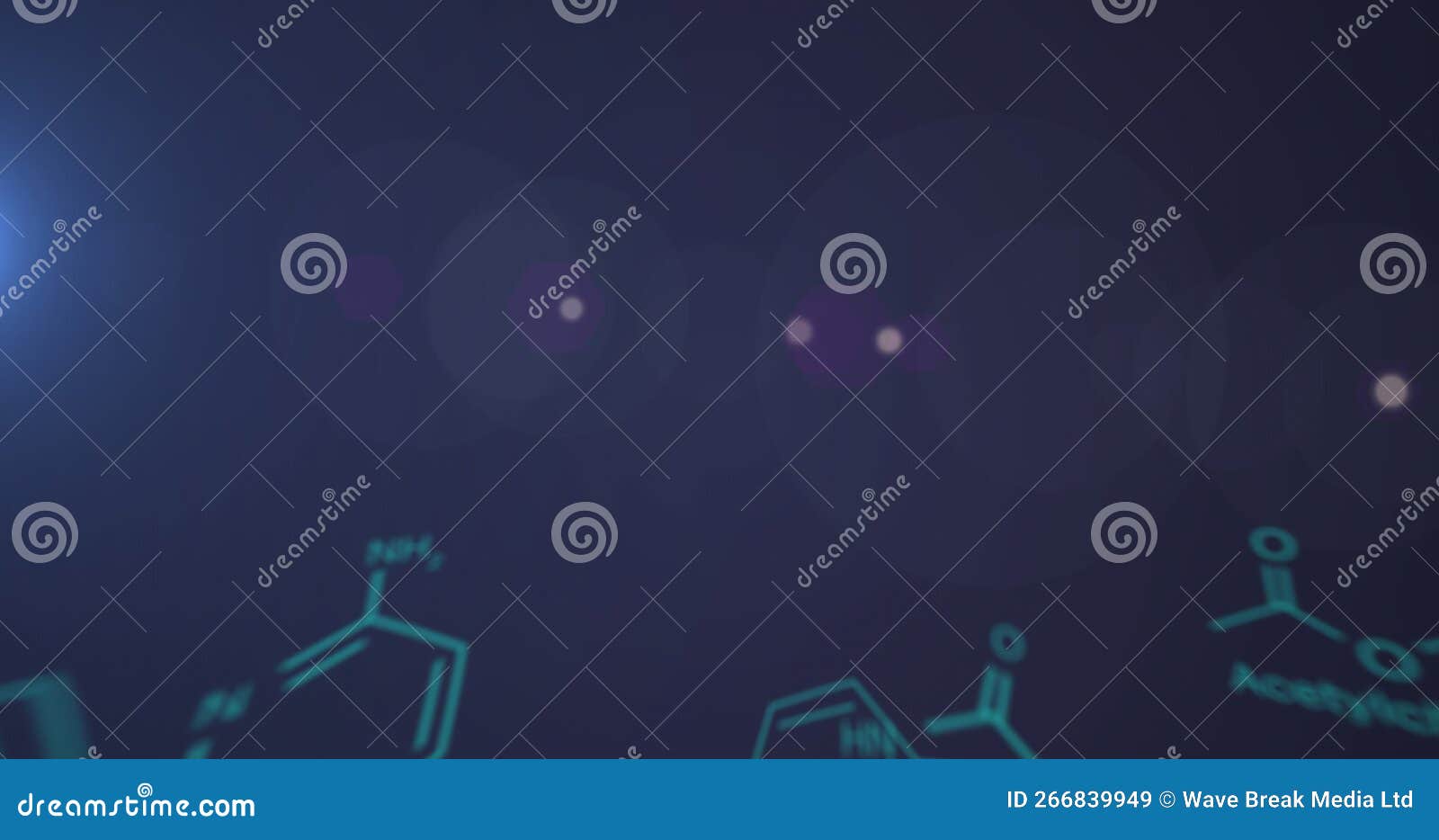 Composition of Light Spots Over Chemical Formula on Black Background ...