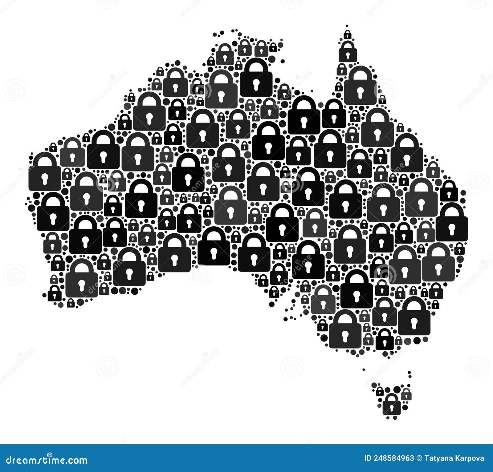 Composition of Locks for Map of Australia Stock Vector - Illustration ...