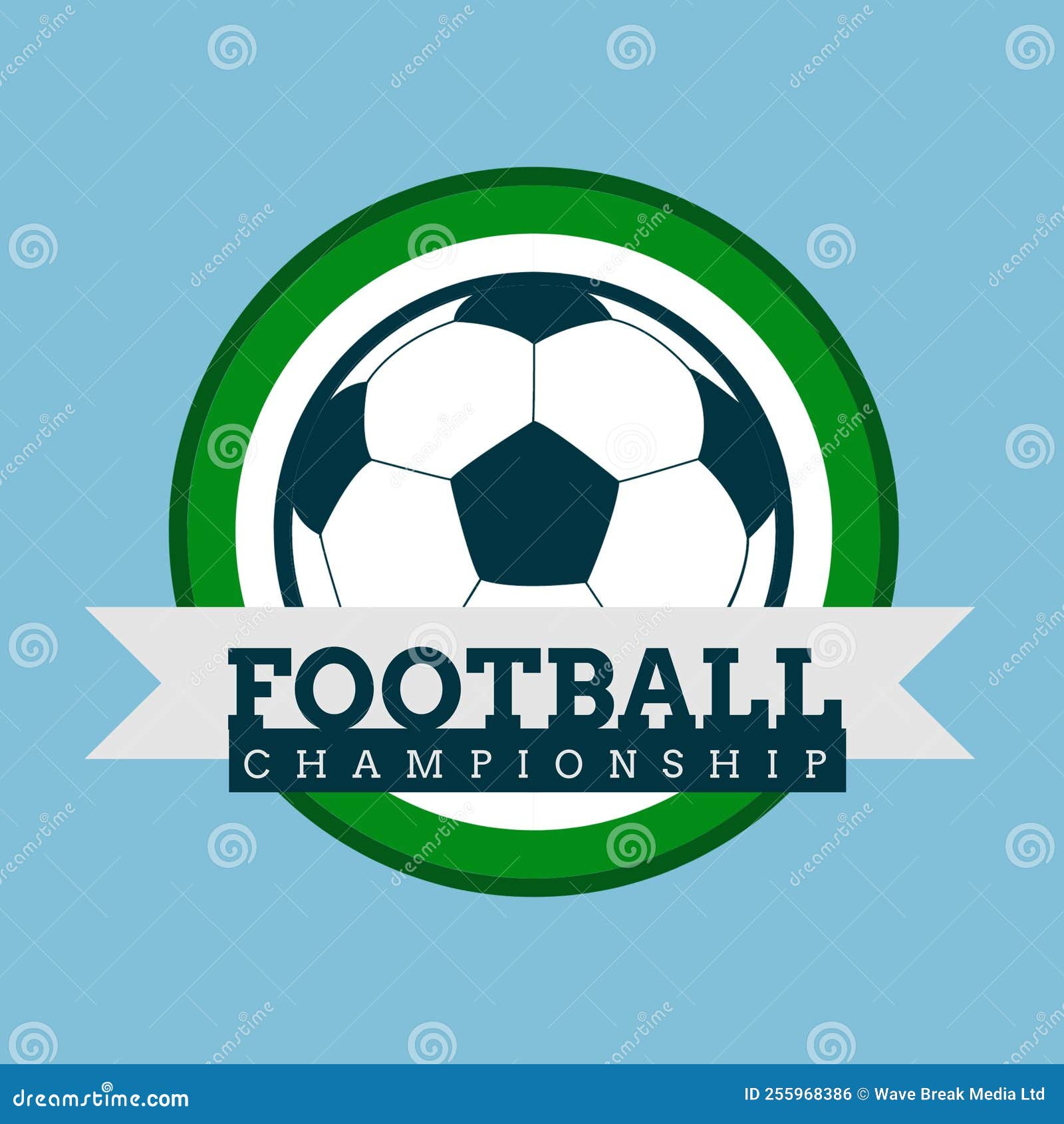 Composition of Logo with Football Championship Text on Blue Background ...