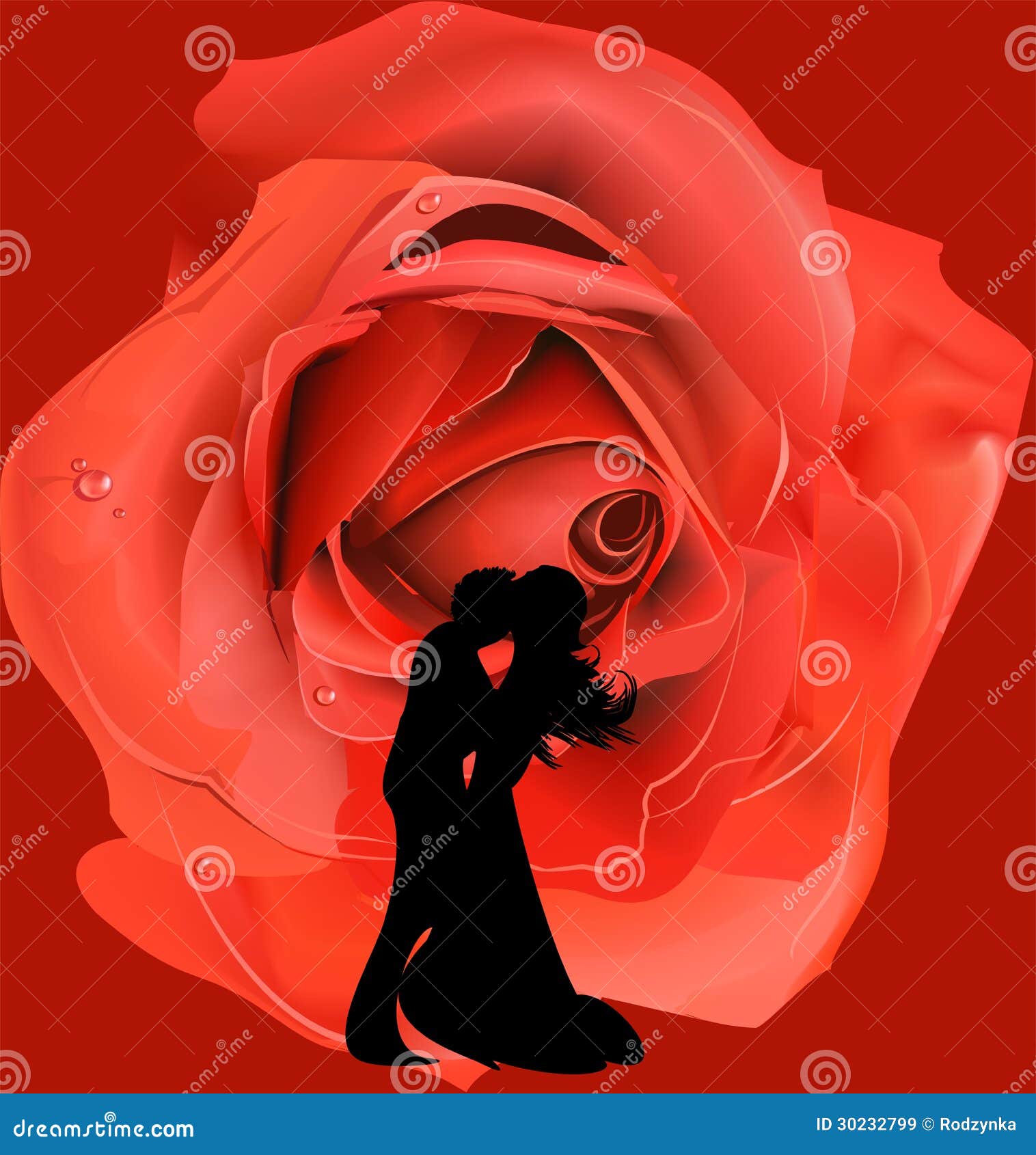 Dance with a rose stock illustration. Illustration of design - 30232799