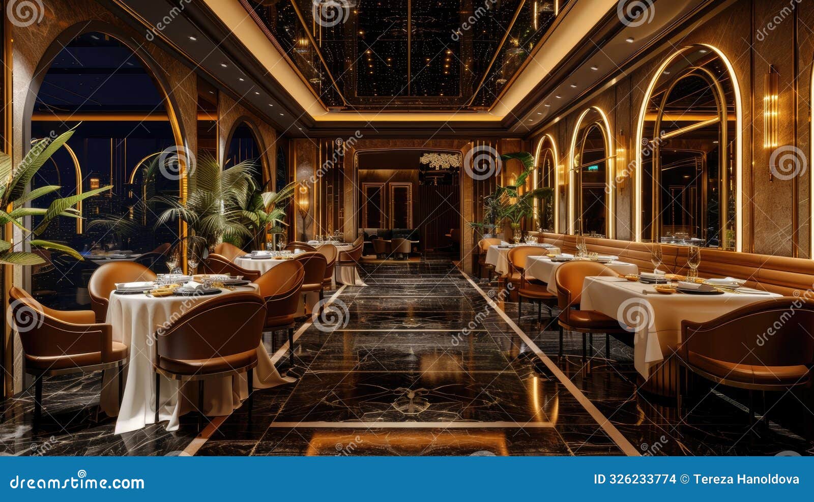 Composition of Luxury Restaurant Stock Illustration - Illustration of ...