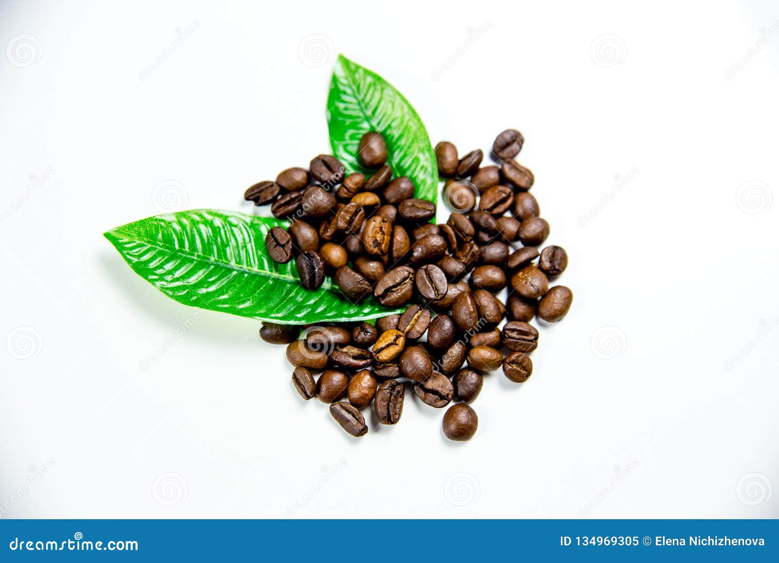 Coffee Beans Composition on a White Background Stock Image - Image of ...