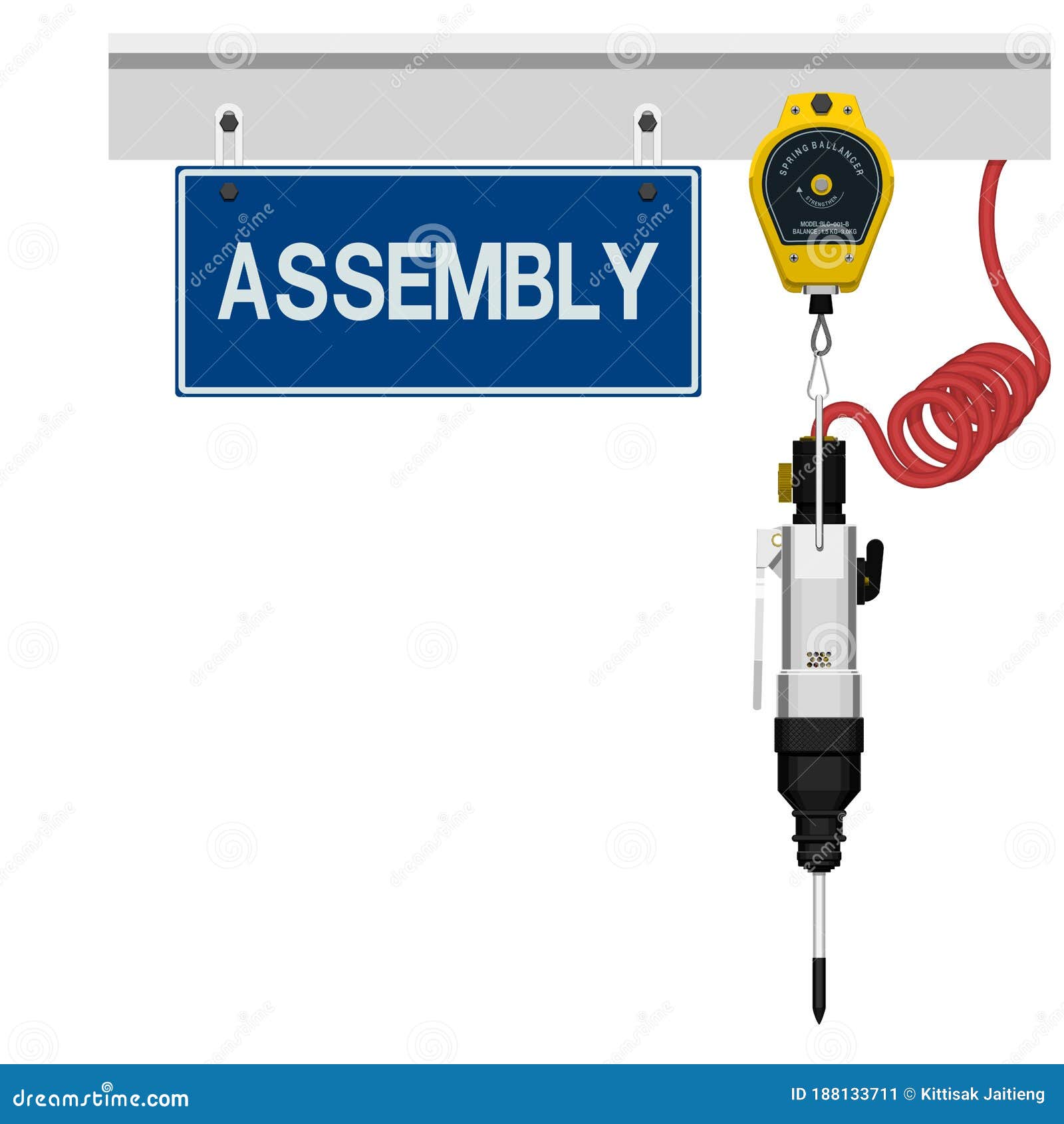 Composition of Manufacturing Assembly Line on Transparent Background ...