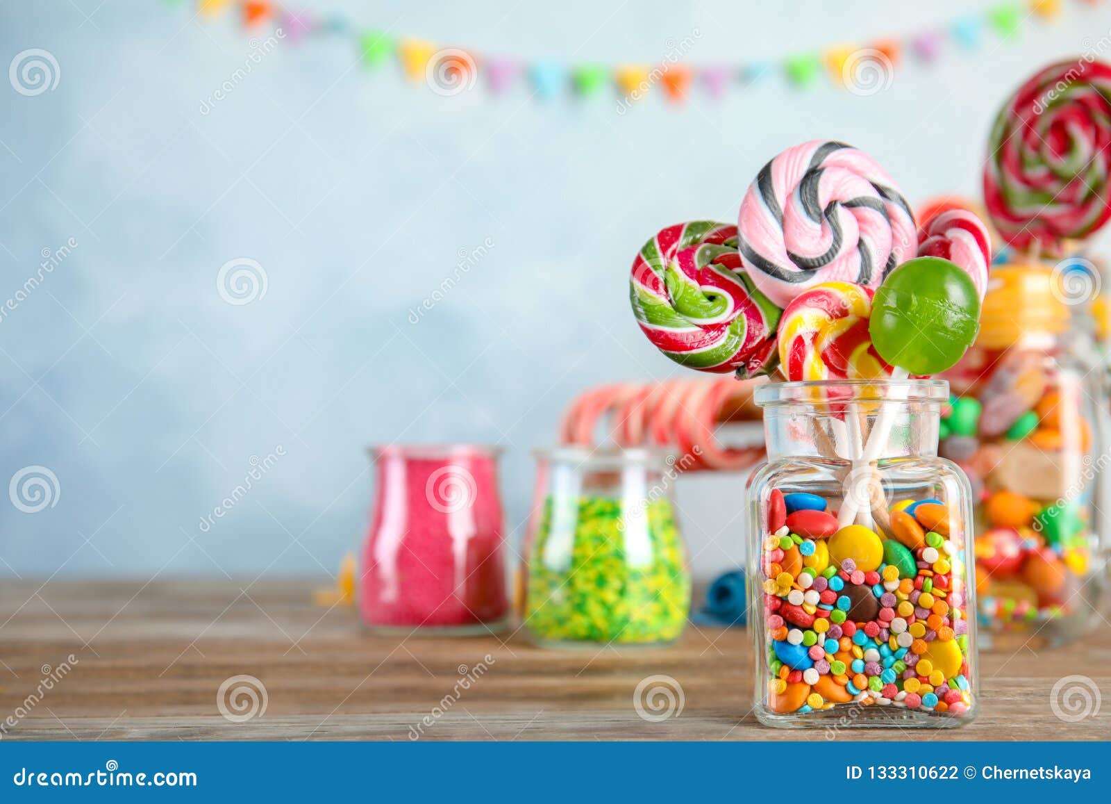 Composition with Many Different Candies on Table. Stock Photo - Image ...