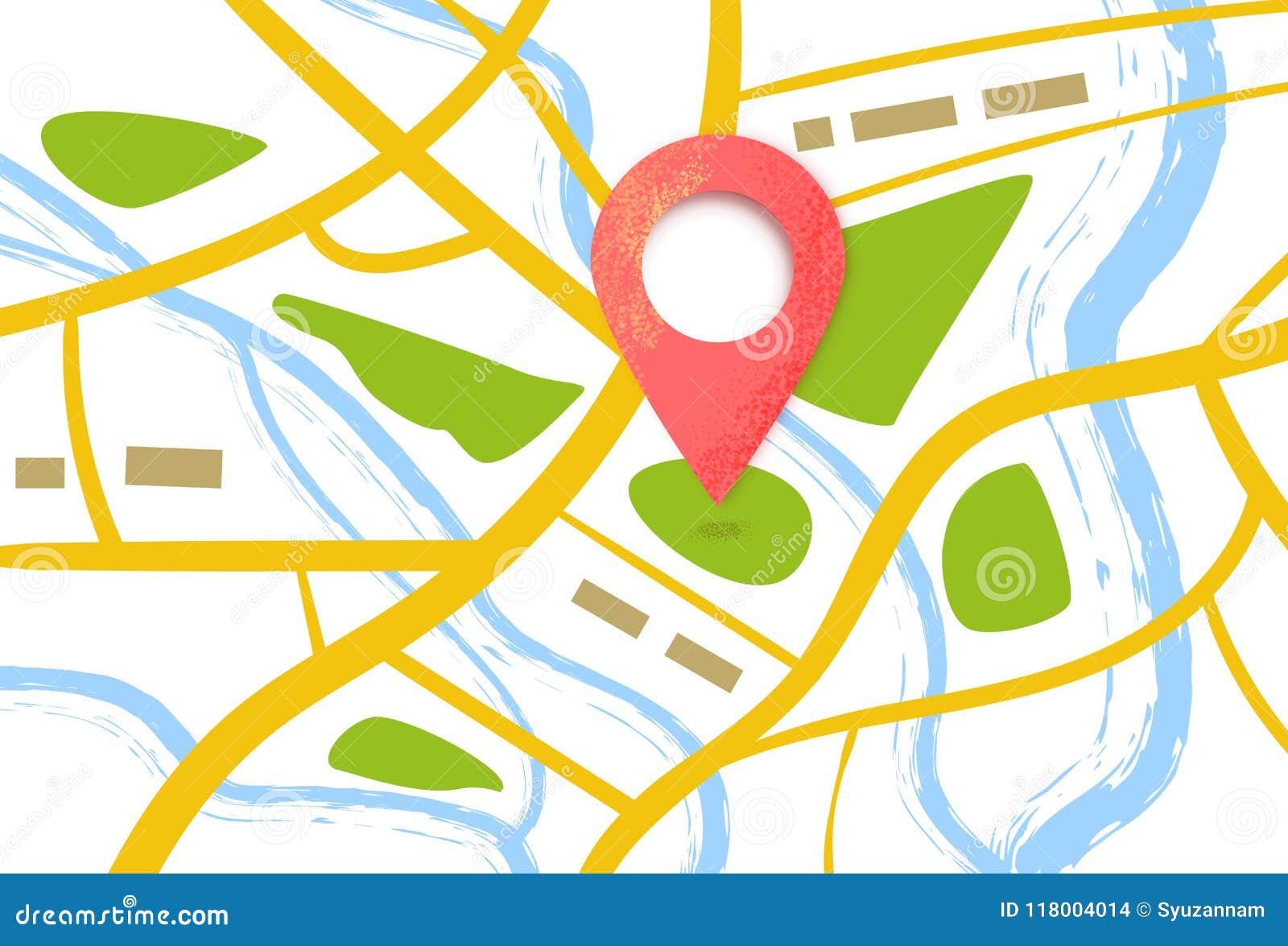 Location Mark. Composition with Map Pointer. Vector Illustration. Stock ...