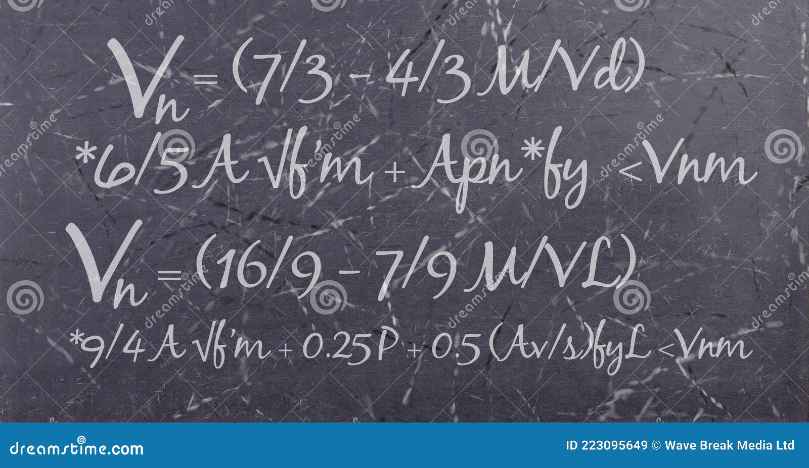 Composition of Mathematical Equations Over Black Chalkboard Stock Image ...