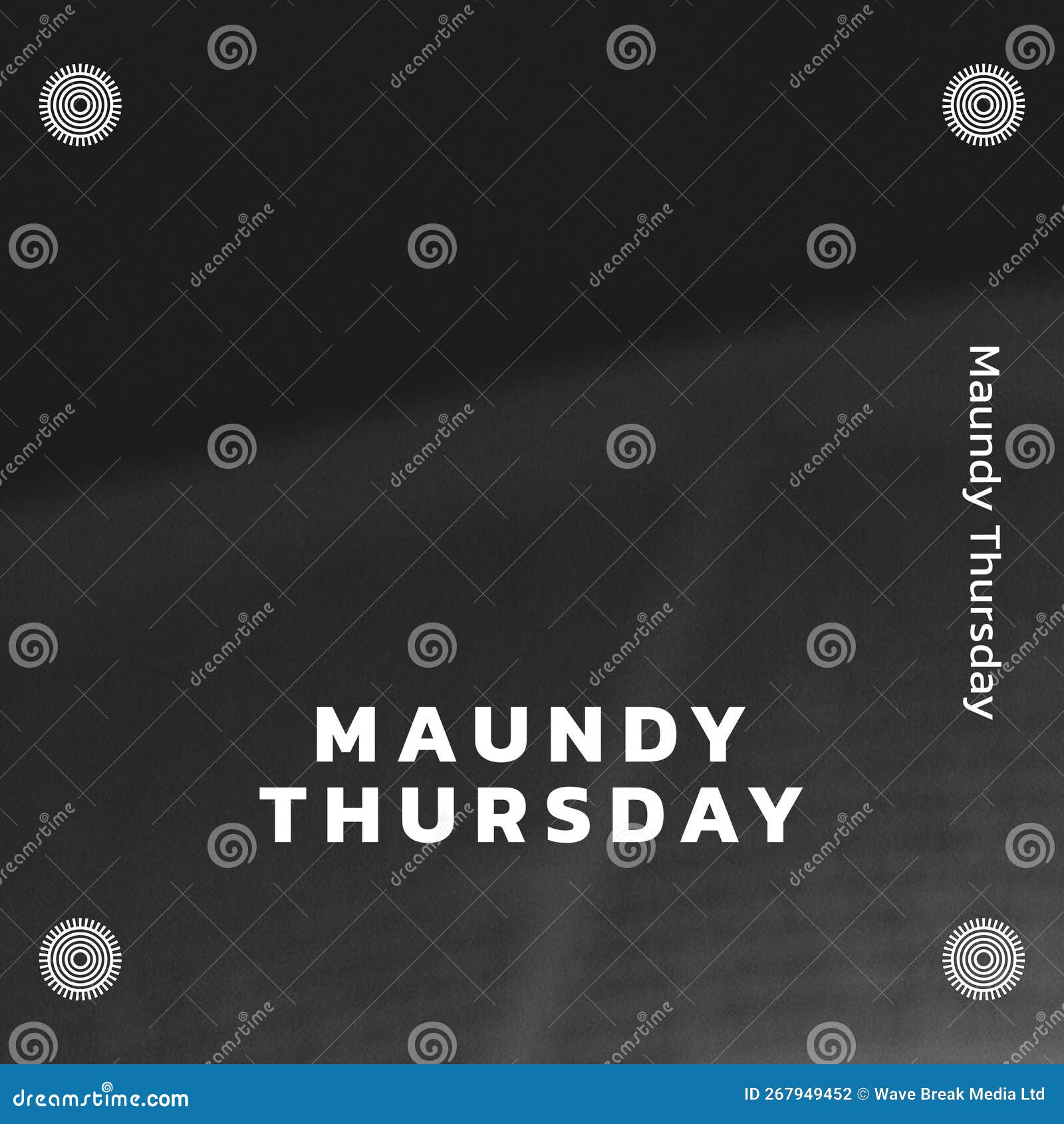 Composition of Maundy Thursday Text, Pattern and Copy Space on Black ...