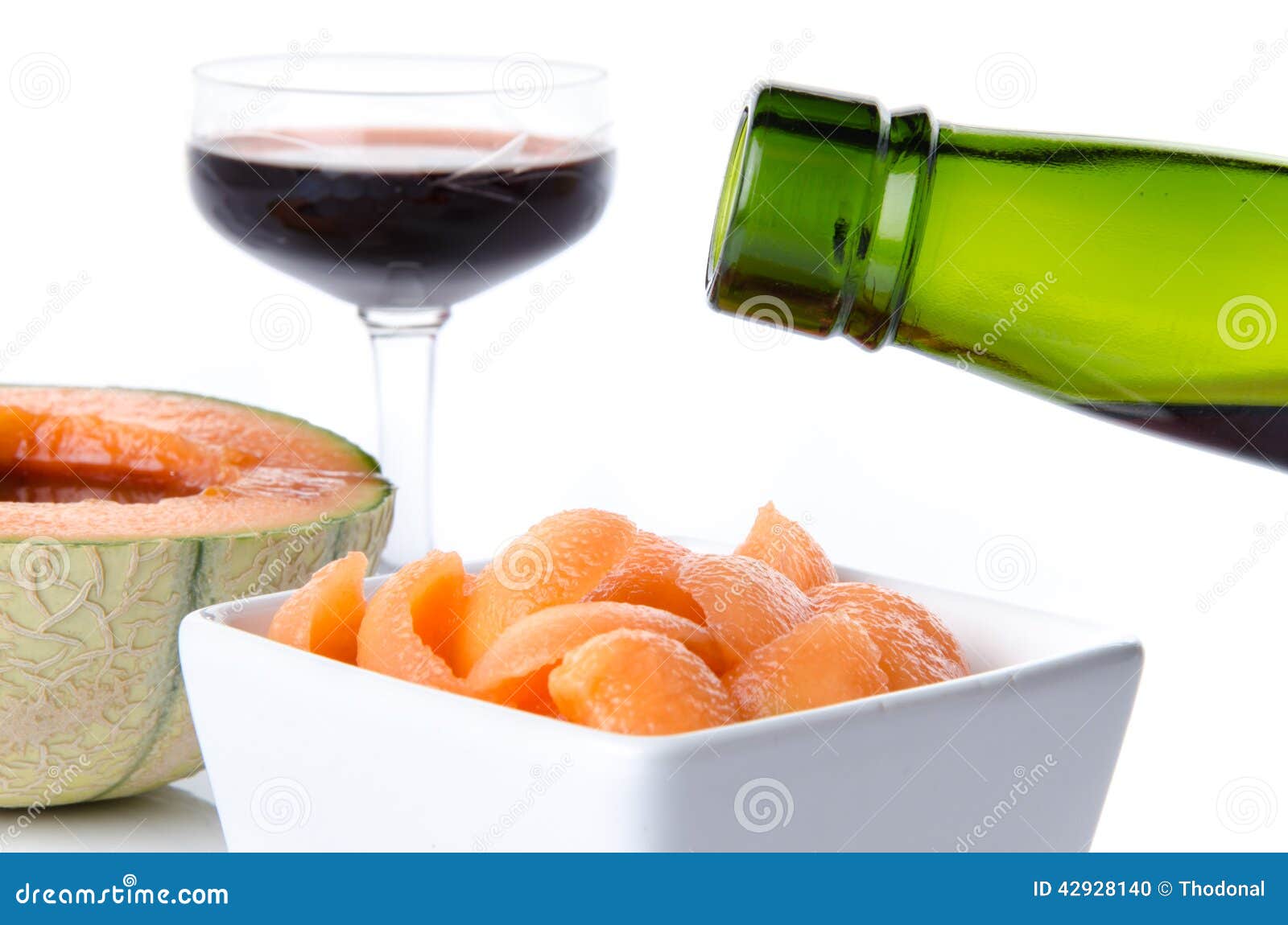 Composition with Melons and Porto Wine Stock Photo - Image of melon ...