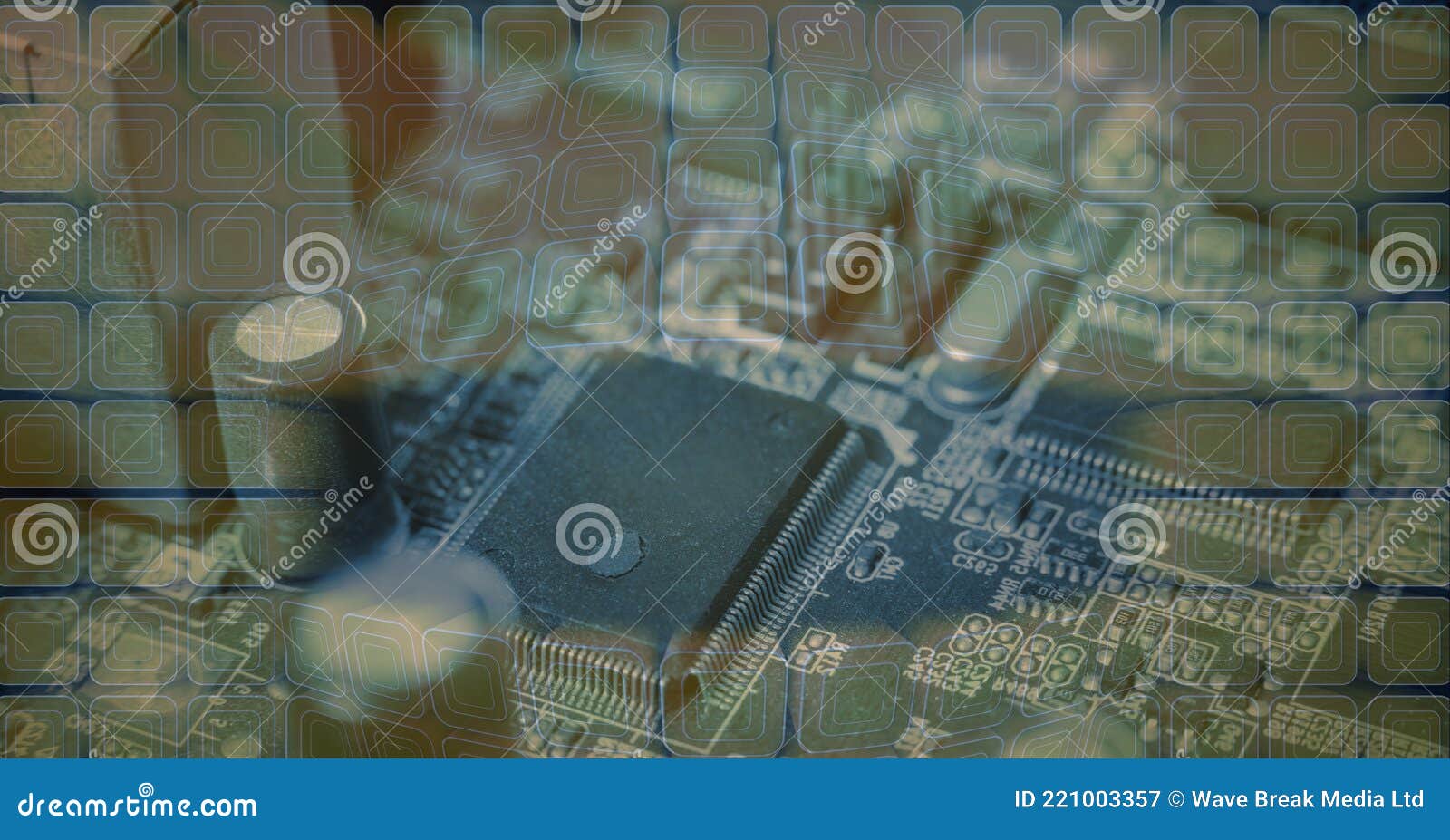 Composition of Mesh Over Computer Processor Circuit Board Server Stock ...