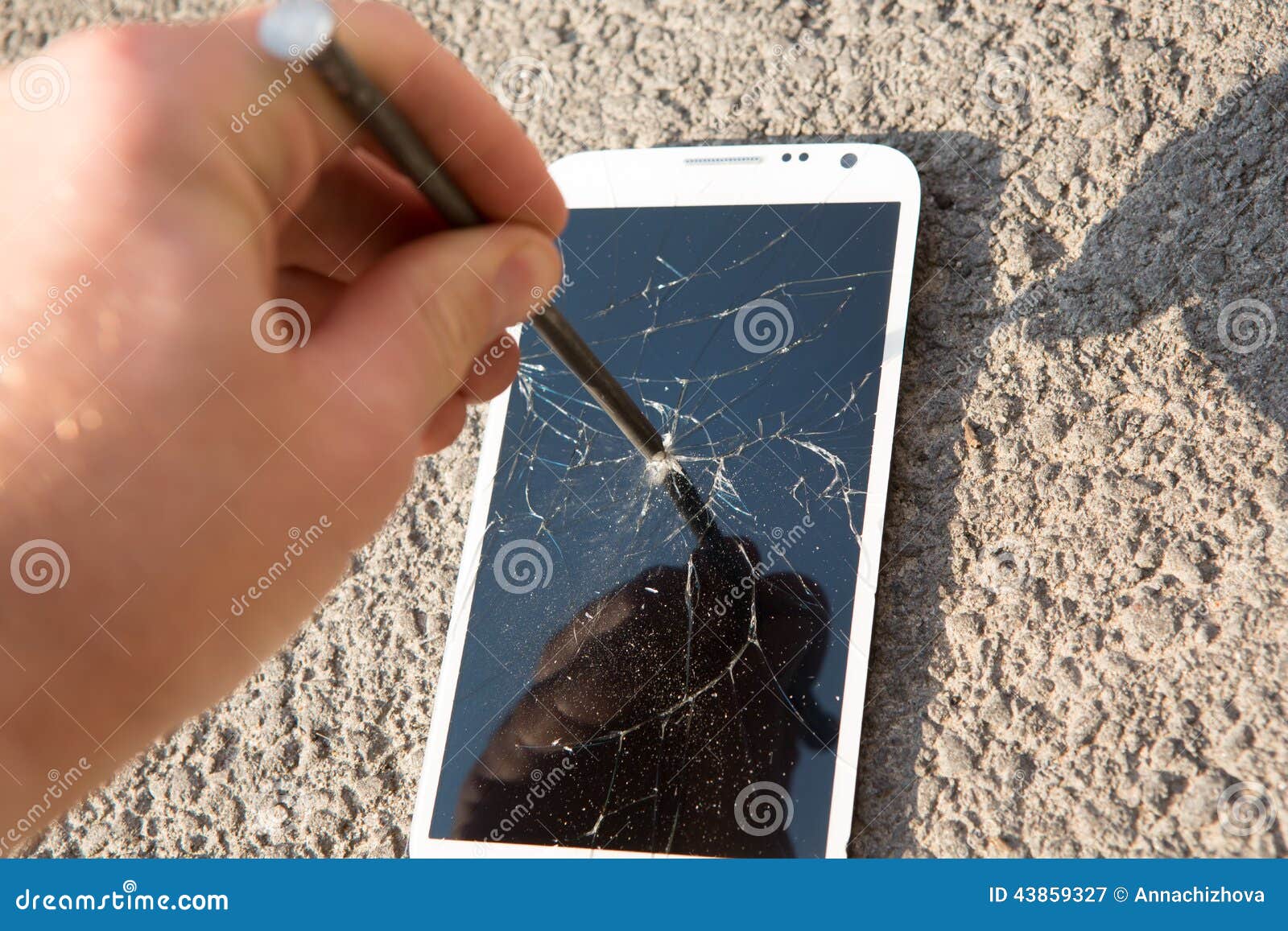 Composition of Metal Nail and Smartphone Stock Image - Image of gadget ...