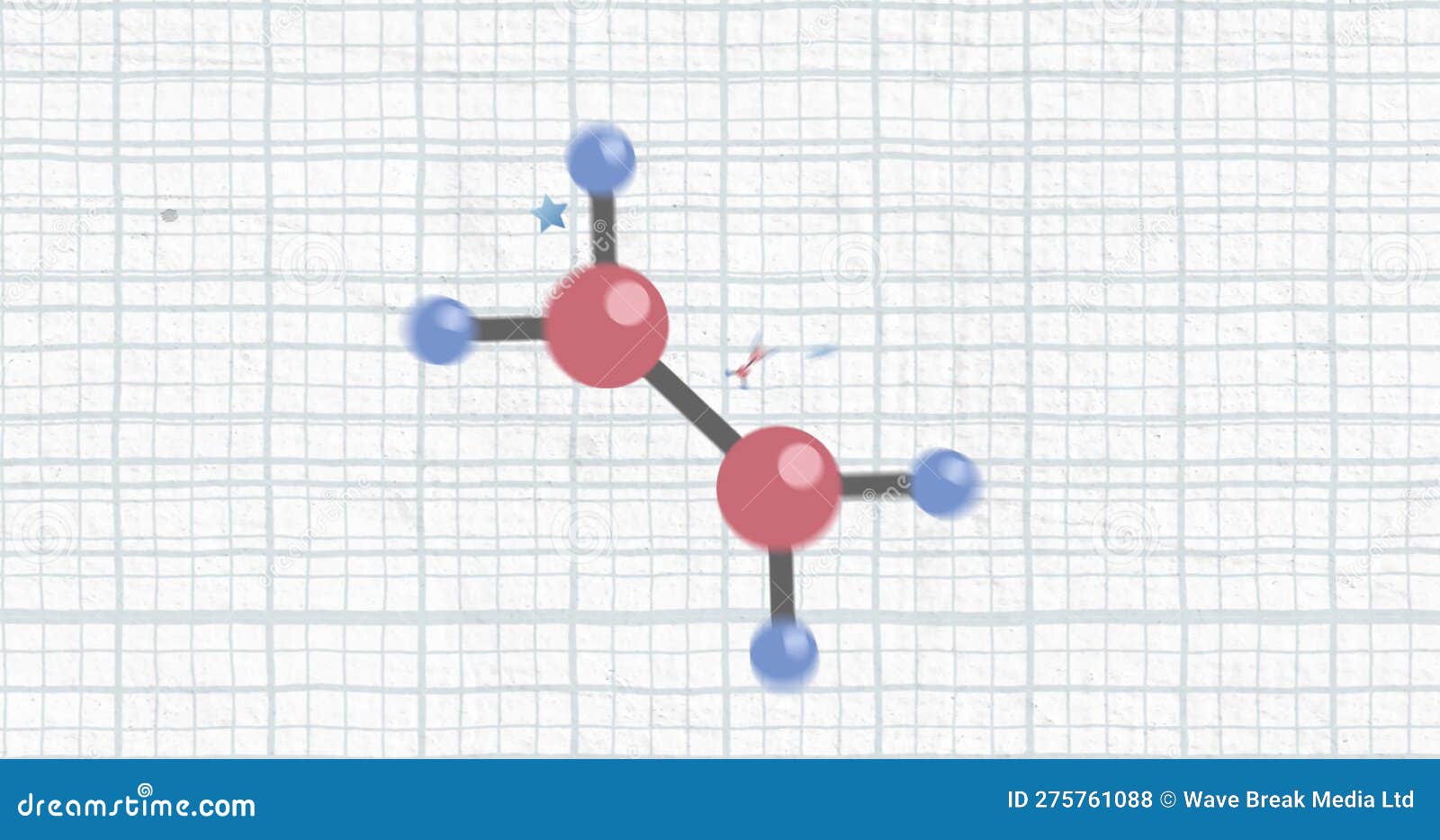 Composition of Molecules Over Lines on White Background Stock ...