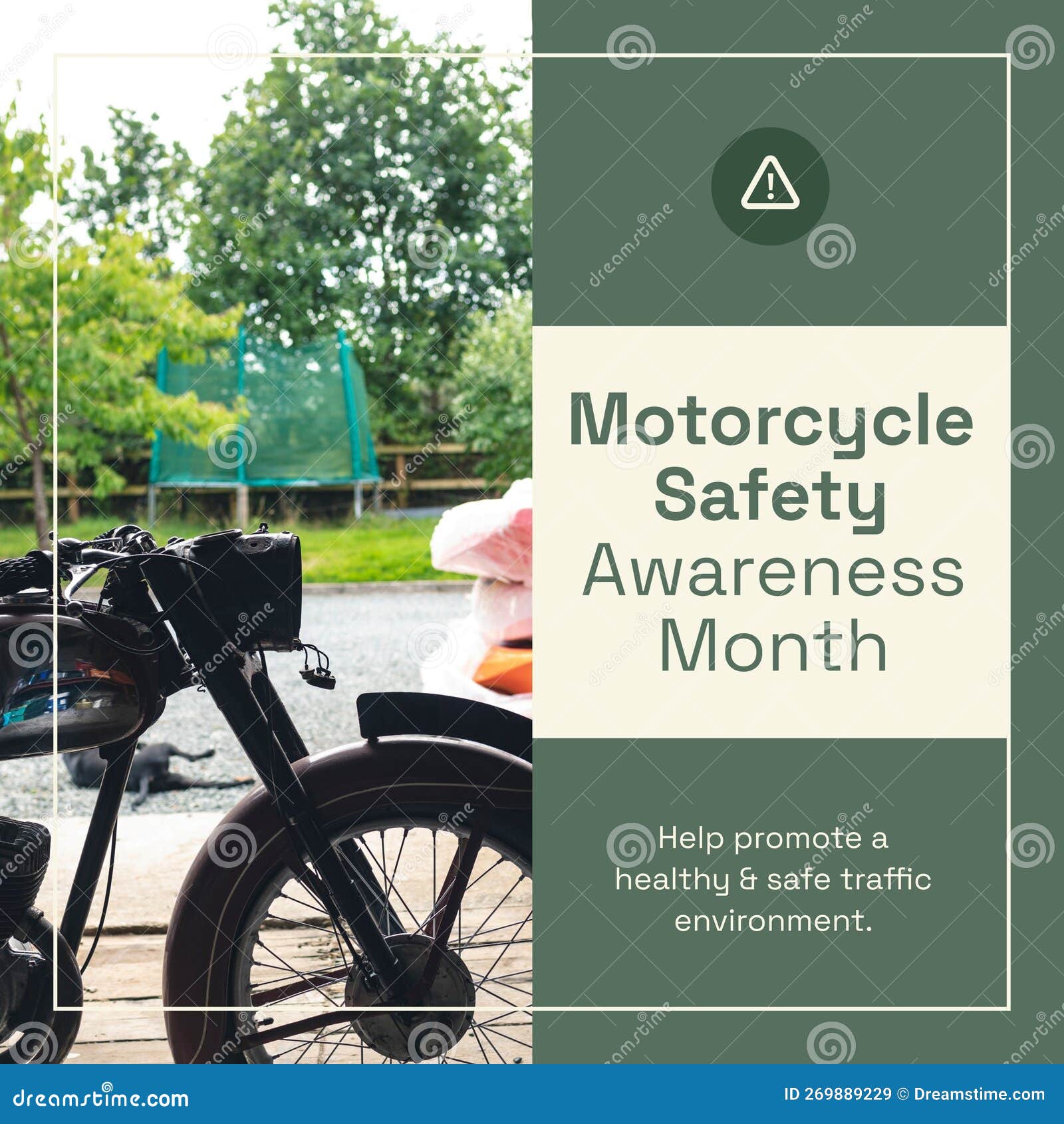 Composition of Motorcycle Safety Awareness Month Text with Motorcycle ...