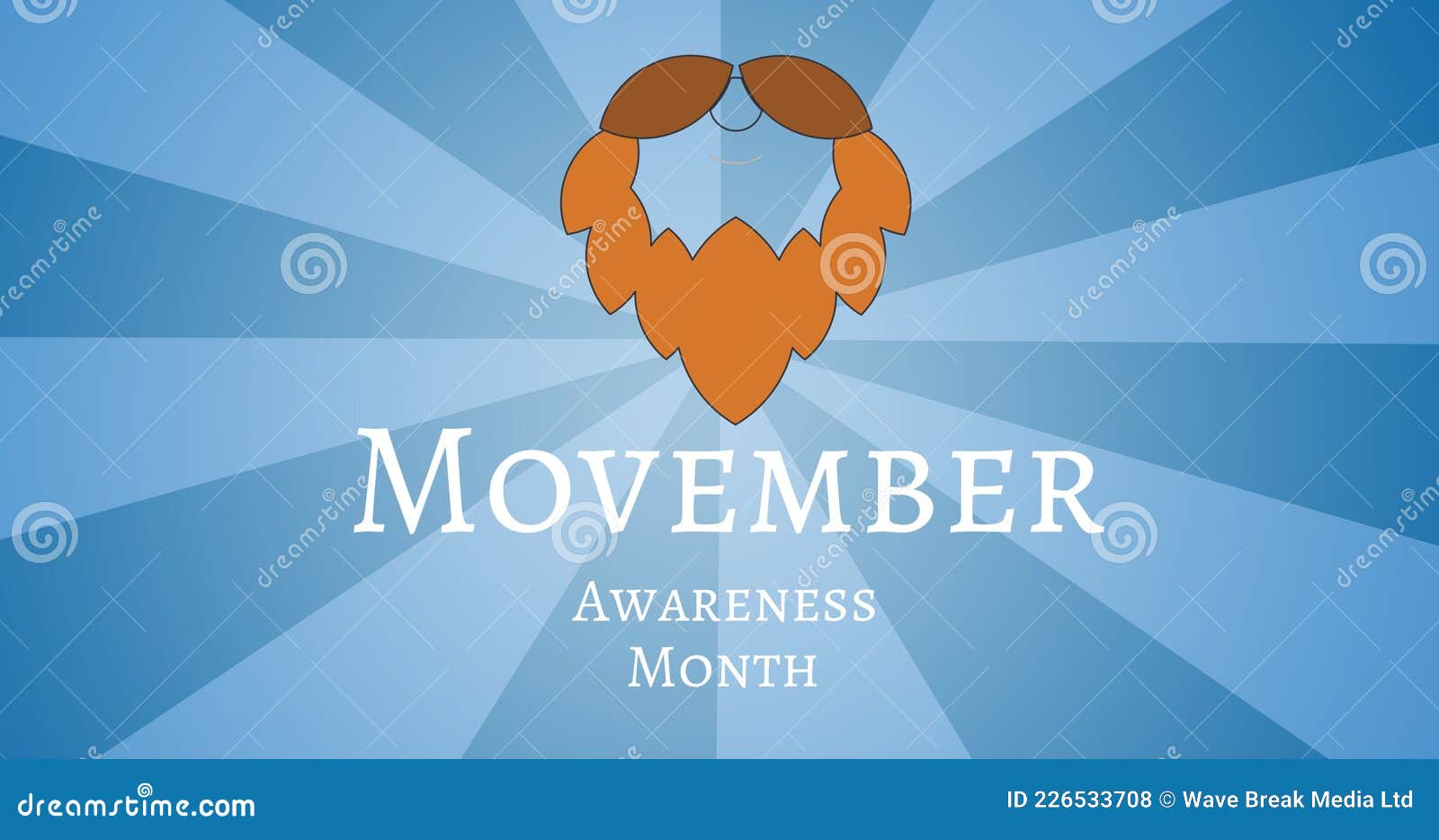 Composition of Movember Awareness Month Text on Blue Background Stock ...