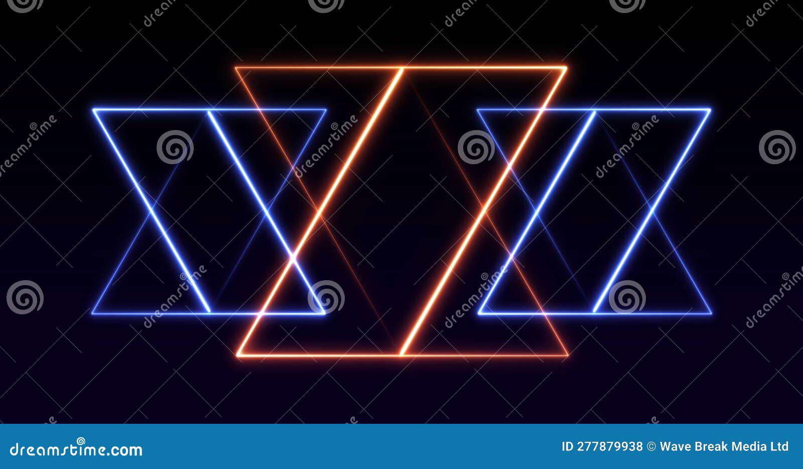 Composition of Multi Coloured Neon Lights on Black Background Stock ...