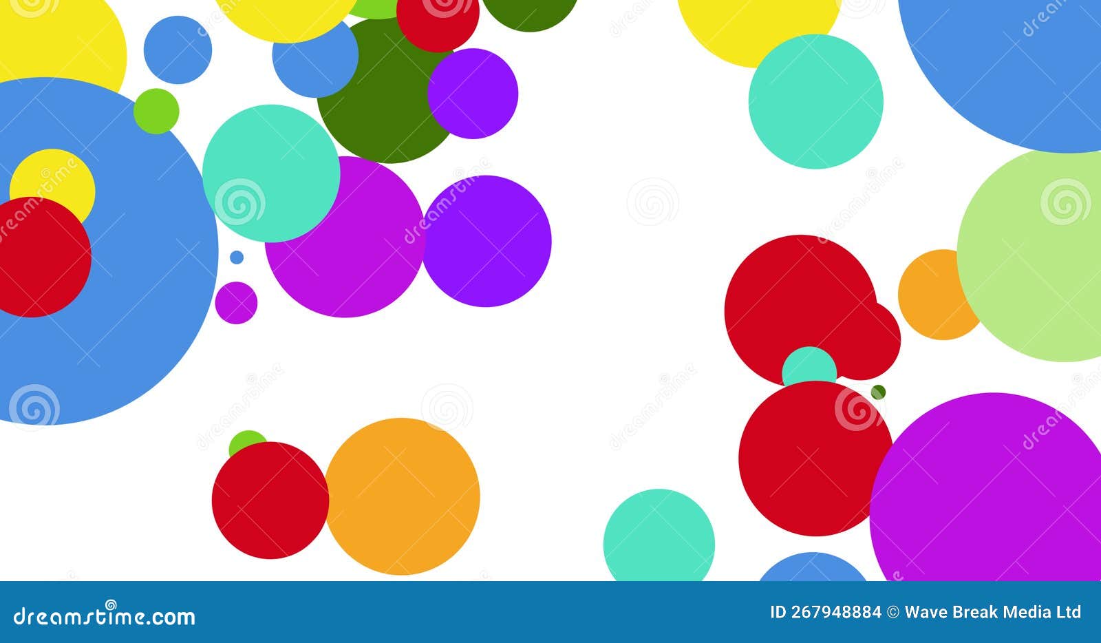 Composition of Multi Coloured Spots and Copy Space on White Background ...