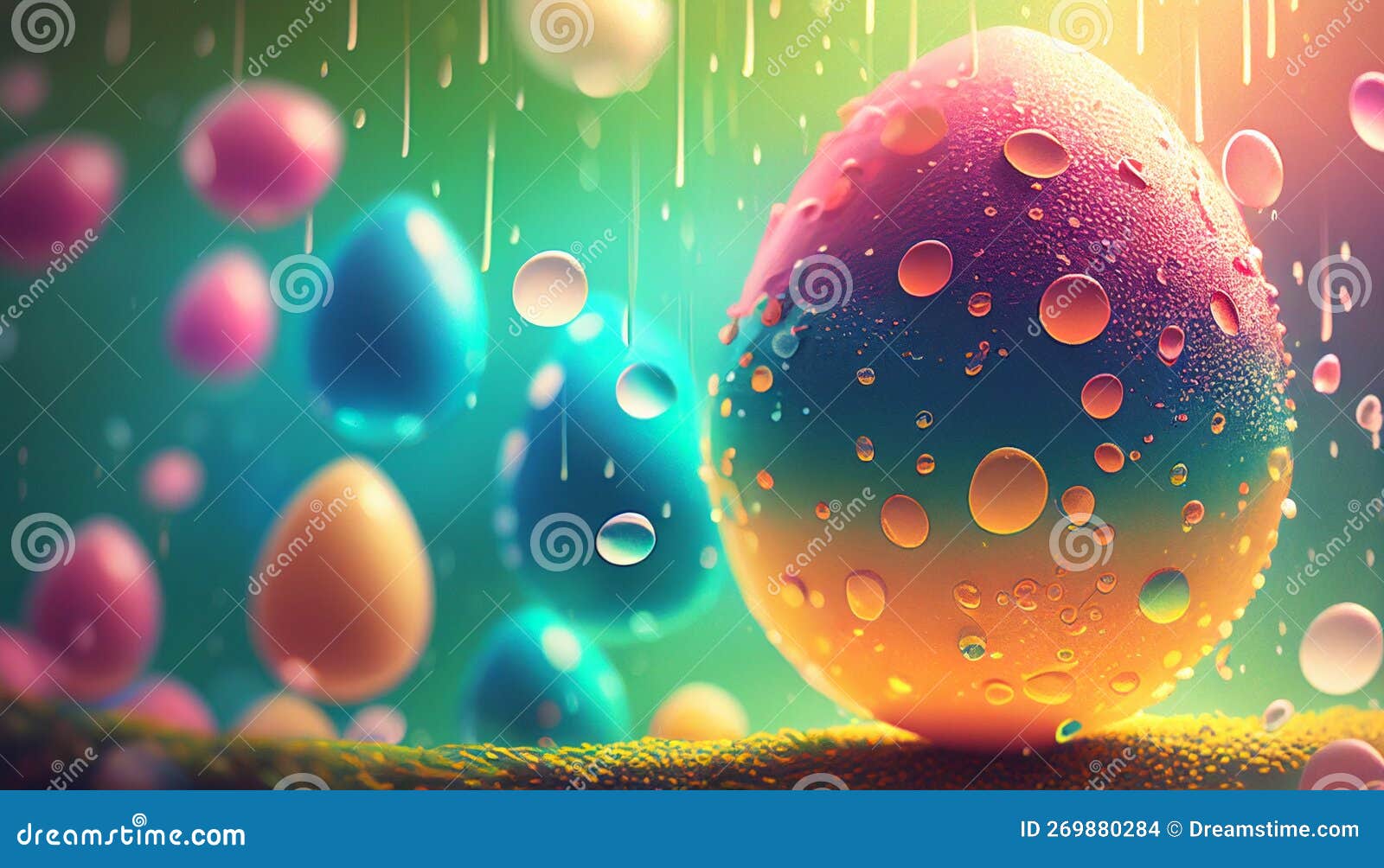 Composition of Multicolored Easter Eggs. Pastel Calm Colors. Holiday ...