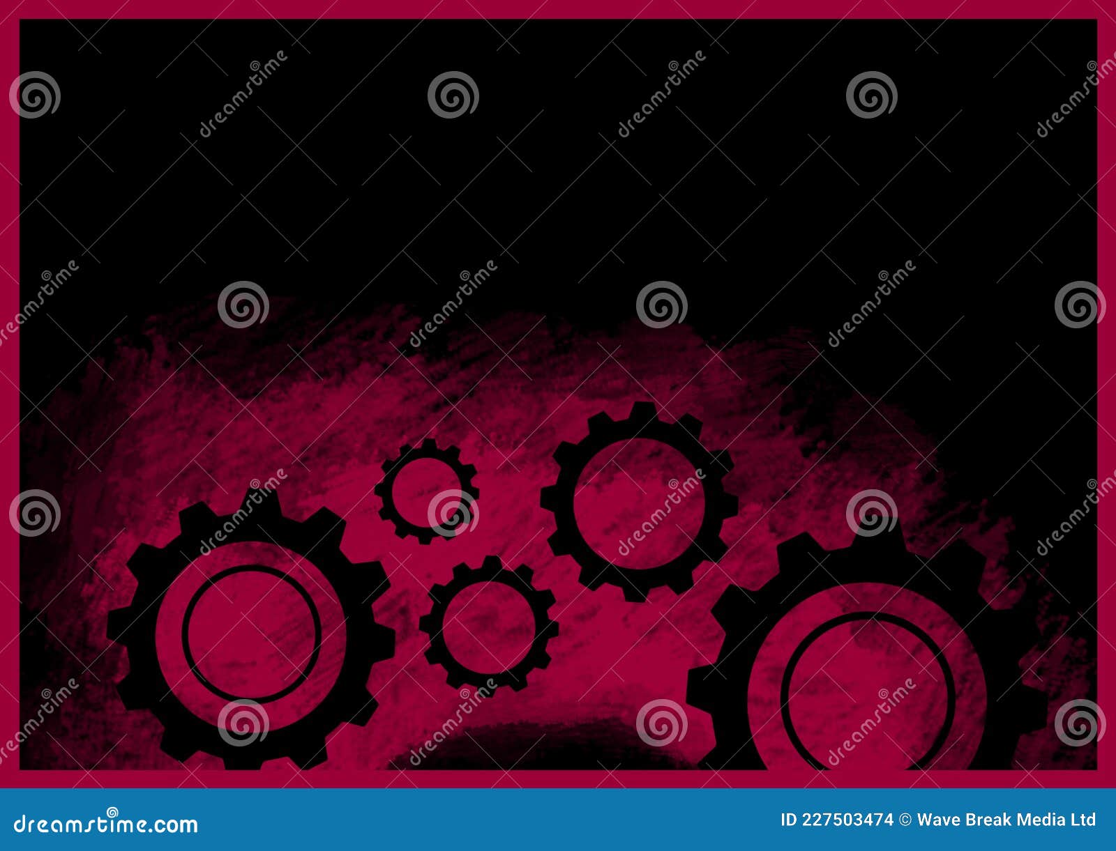 Composition of Multiple Cogs Icons on Red and Black Background Stock ...