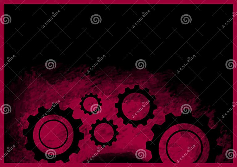 Composition of Multiple Cogs Icons on Red and Black Background Stock ...