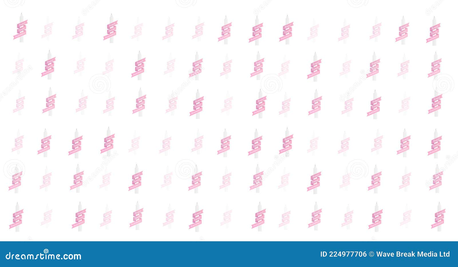 Composition of Multiple Pink Ribbon Logo on White Background Stock ...