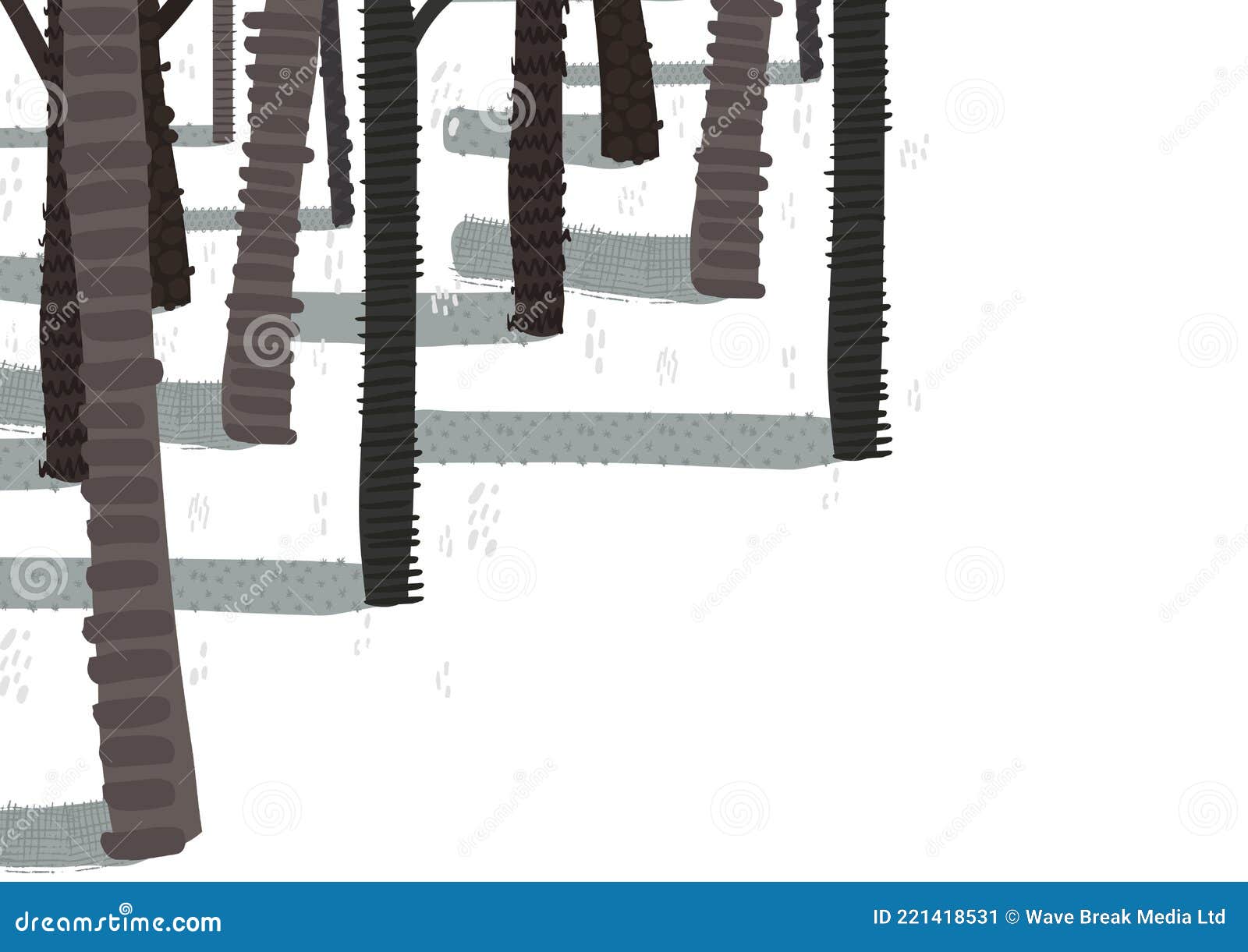 Composition of Multiple Trees with Copy Space on White Background Stock ...