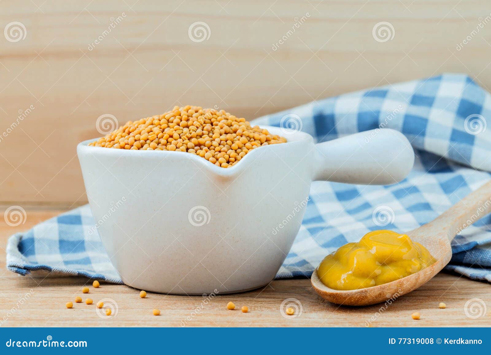 Composition of Mustard and Mustard Seeds . Stock Photo - Image of herb ...