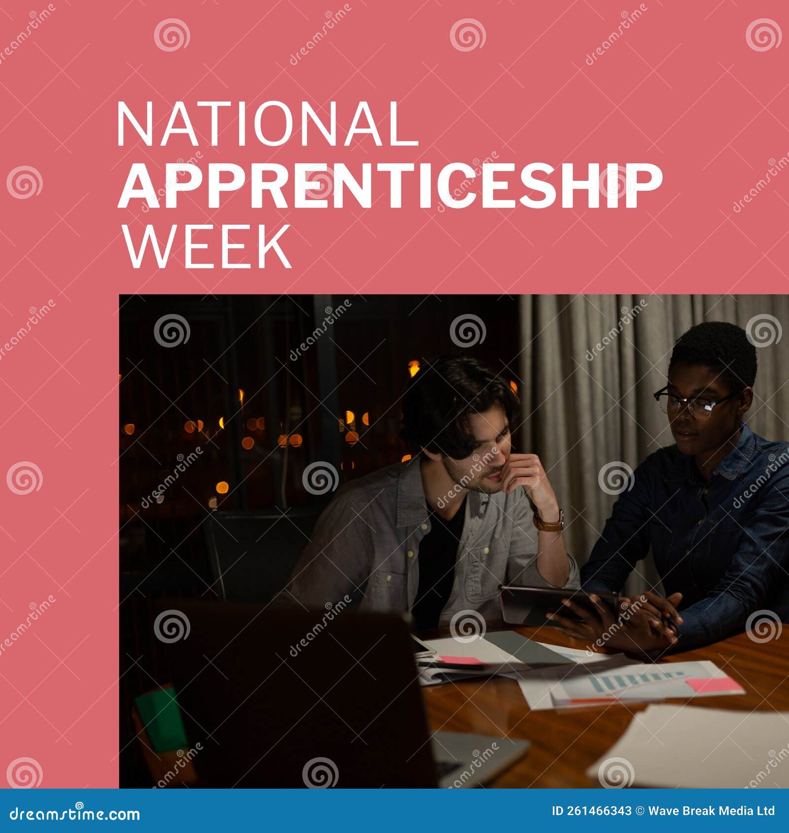 Composition of National Apprenticeship Week Text and Business People in ...