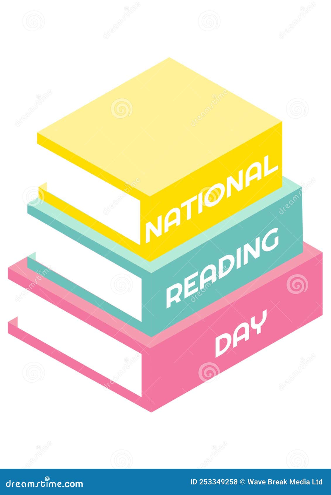 Composition of National Reading Day Text Over Book Icons on White ...