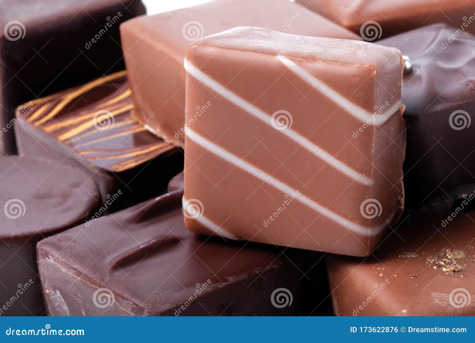 Natural chocolate candies stock photo. Image of collection - 173622876