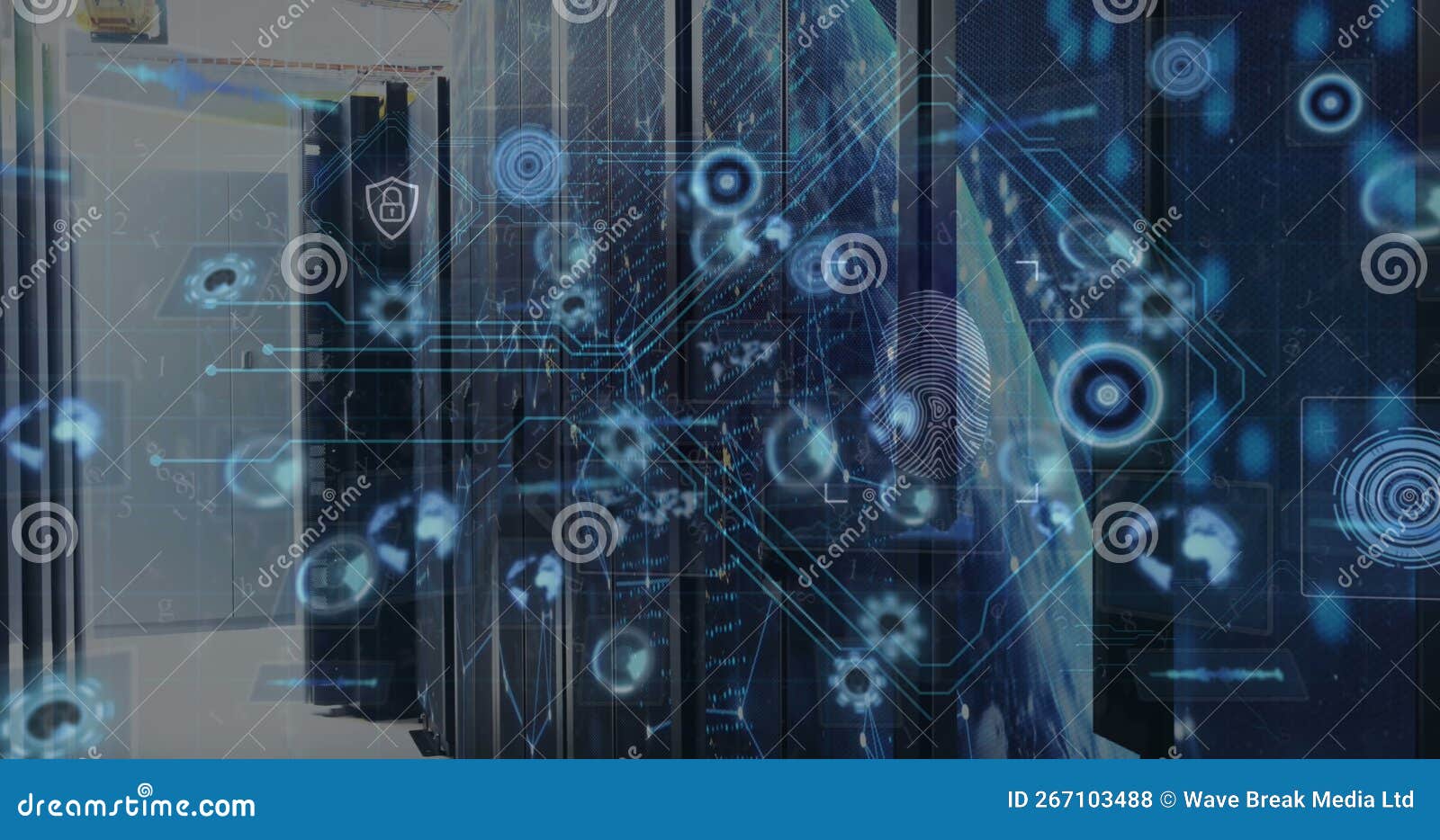 Composition of Network of Connections with Digital Screens and Globe ...