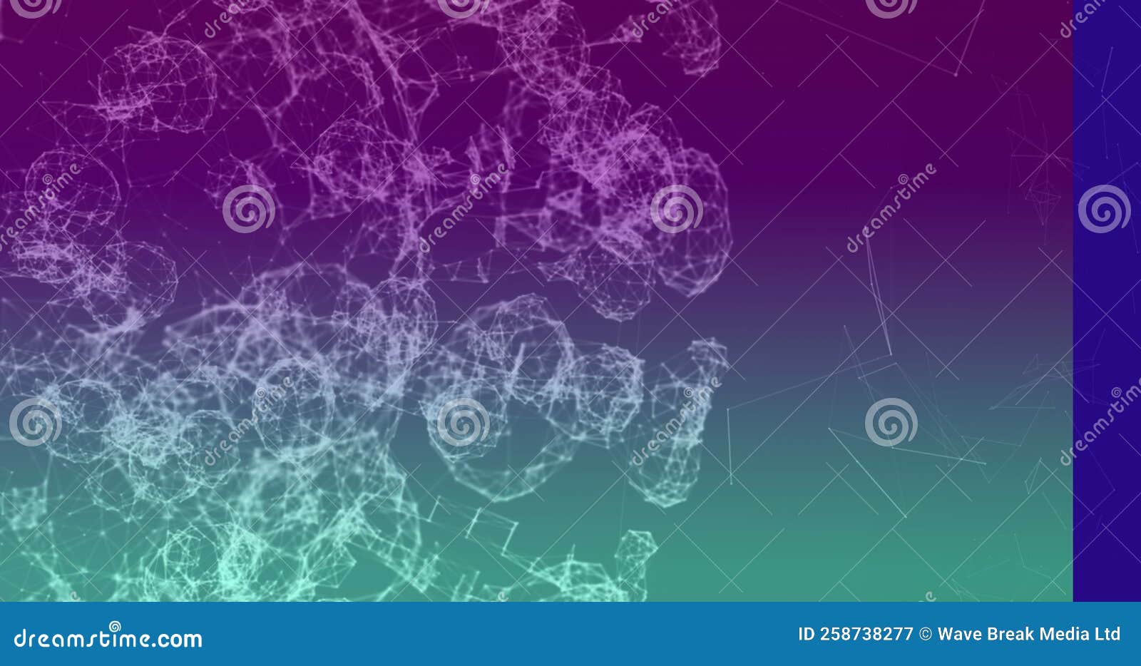 Composition of Network of Connections with Shapes on Purple Background ...