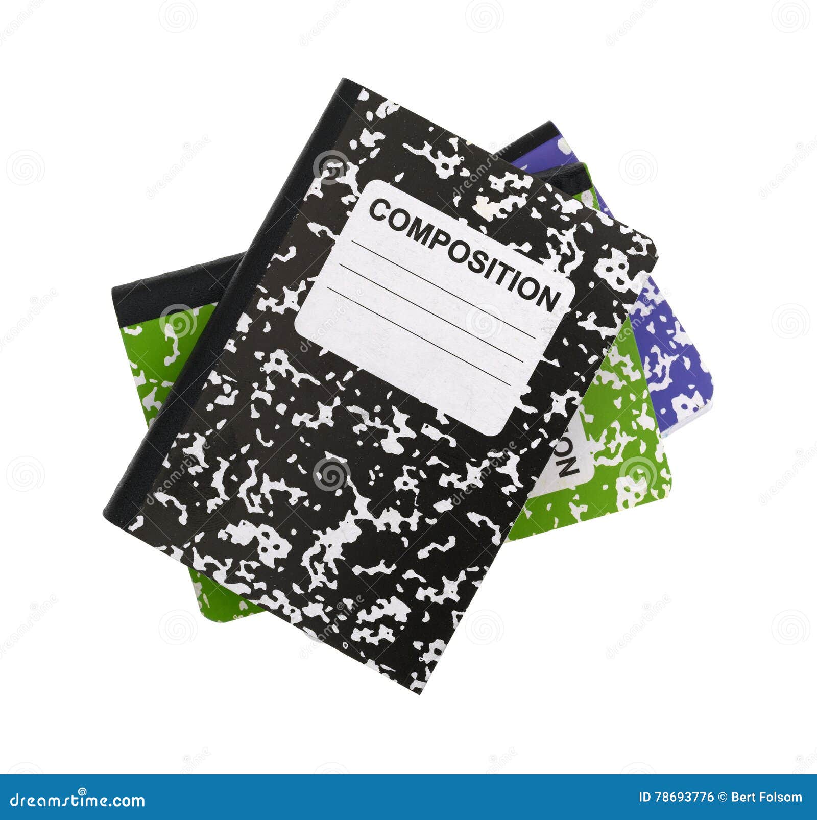 Composition Notebooks on a White Background. Stock Photo - Image of ...