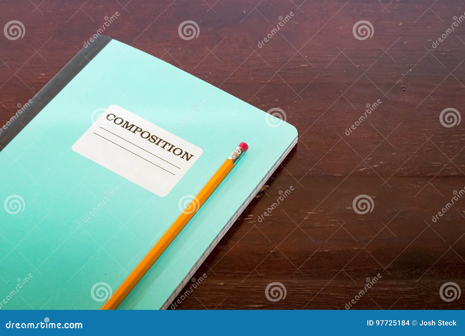 Composition Notepad and Pencil on a Table Stock Photo - Image of design ...