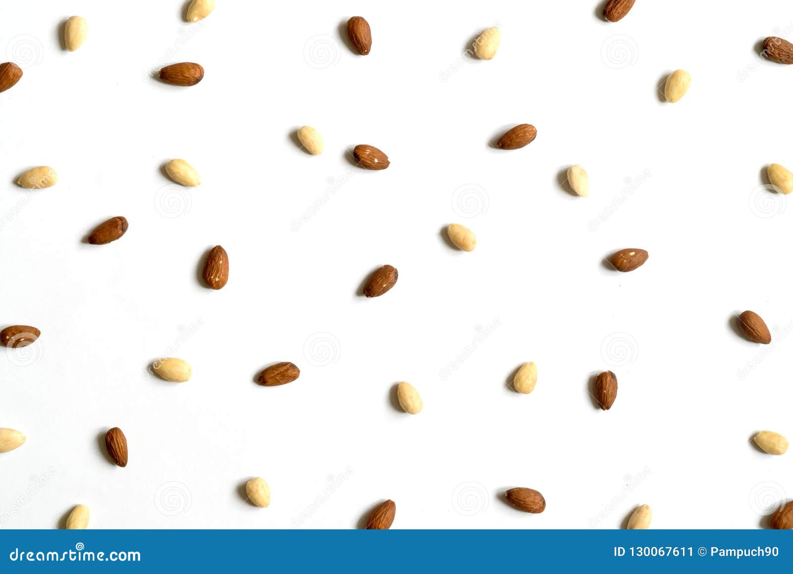 Composition of Nuts Pattern. Isolated Top View. Stock Image - Image of ...