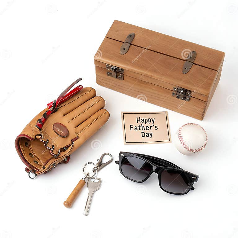 Composition of Objects for Father S Day Isolated on White Background ...