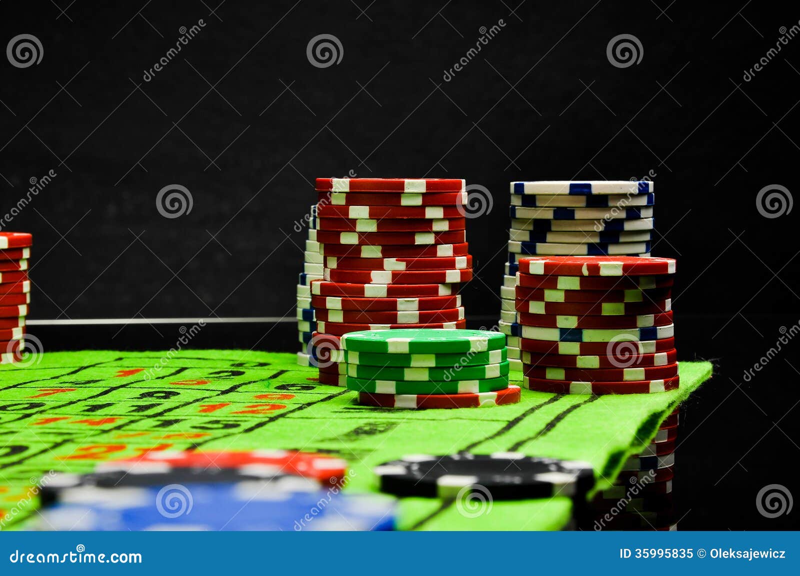 Composition Od Gambling, Black Background Stock Image - Image of vegas ...