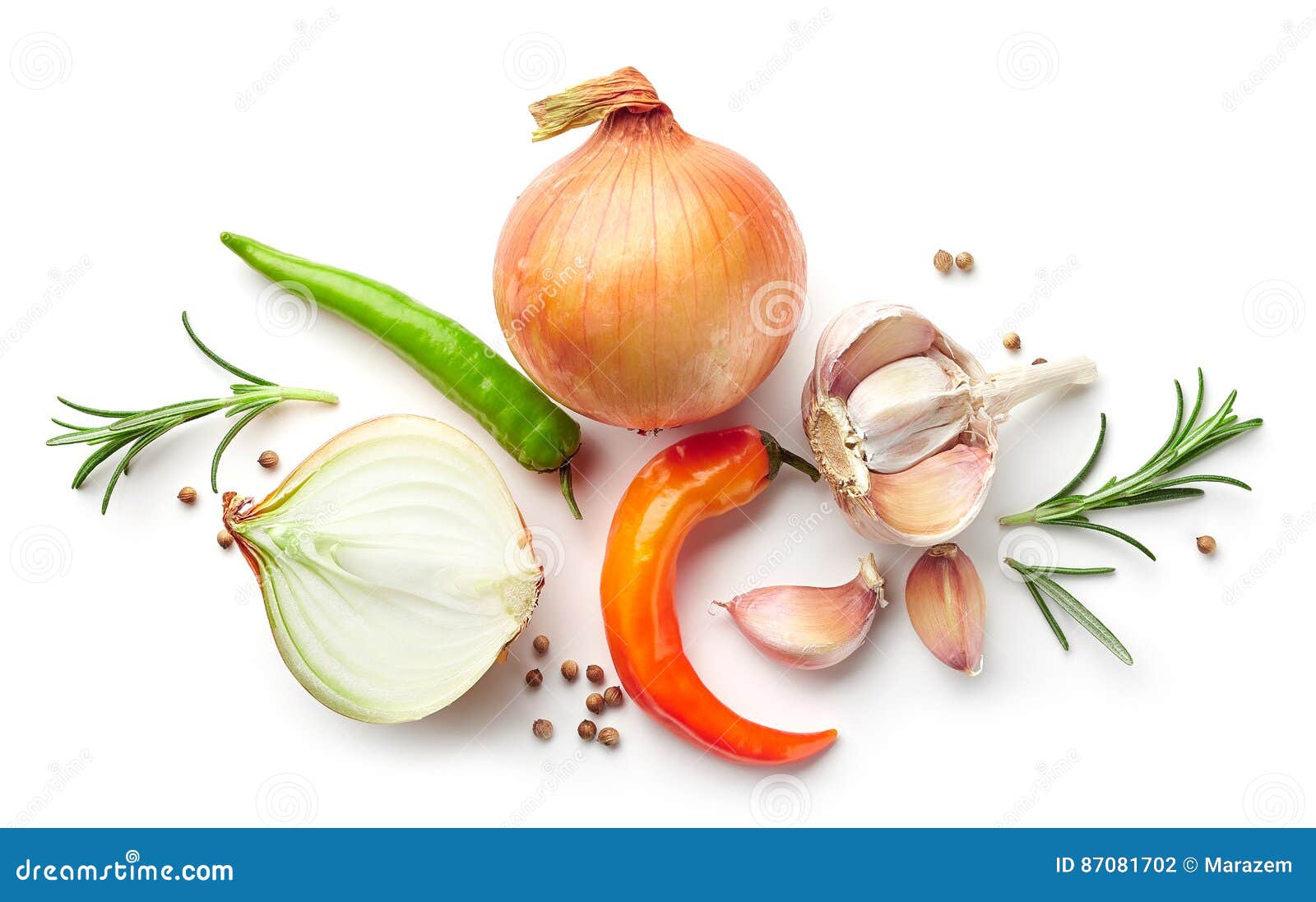Composition of Onions and Spices Stock Photo - Image of aromatic, food ...