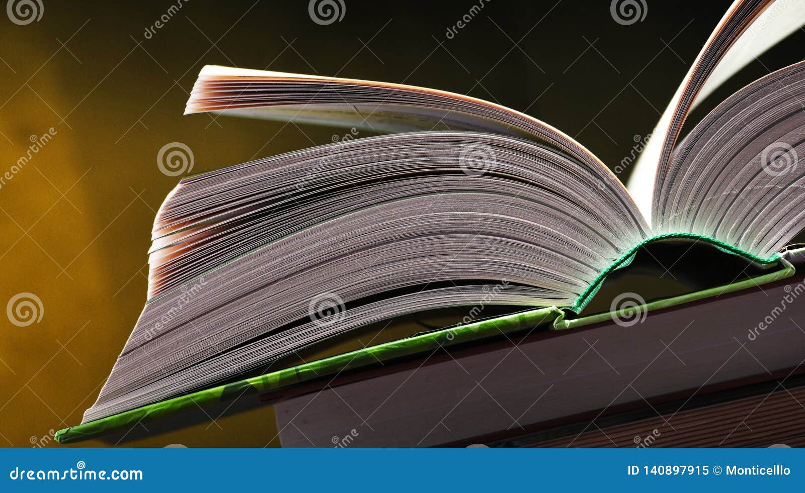 Composition with Open Book on the Table Stock Image - Image of table ...