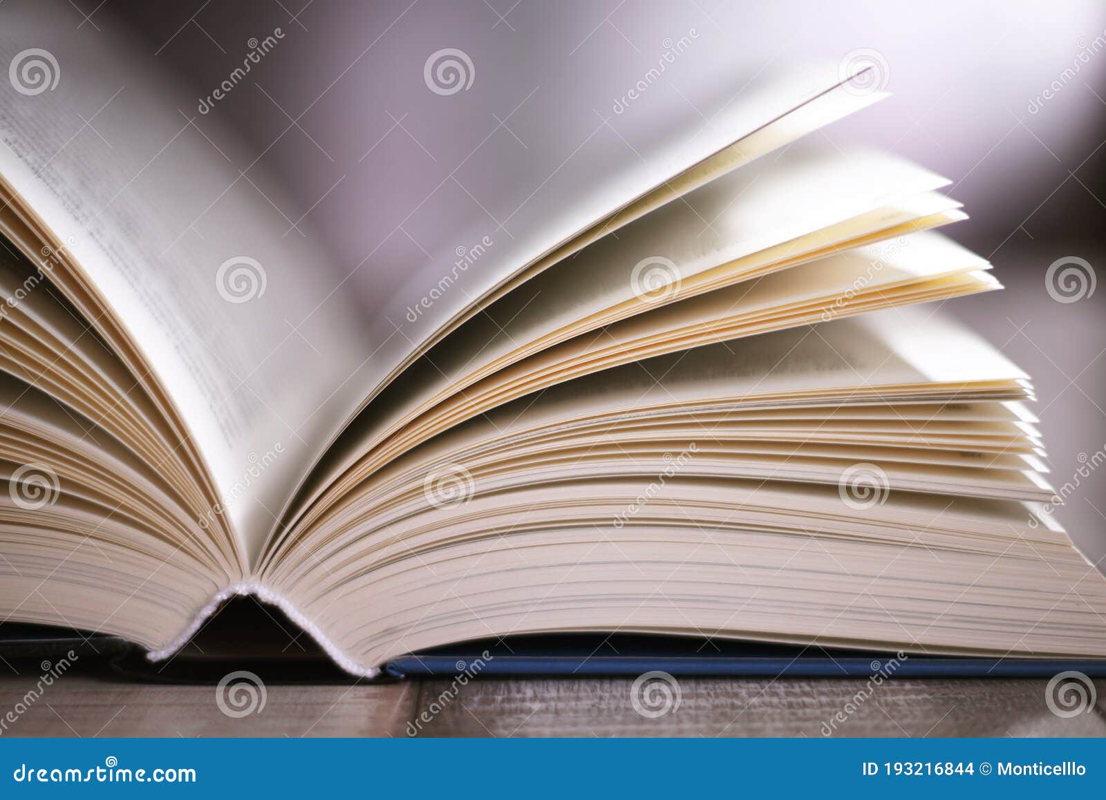 Composition with Open Book on the Table Stock Photo - Image of paper ...